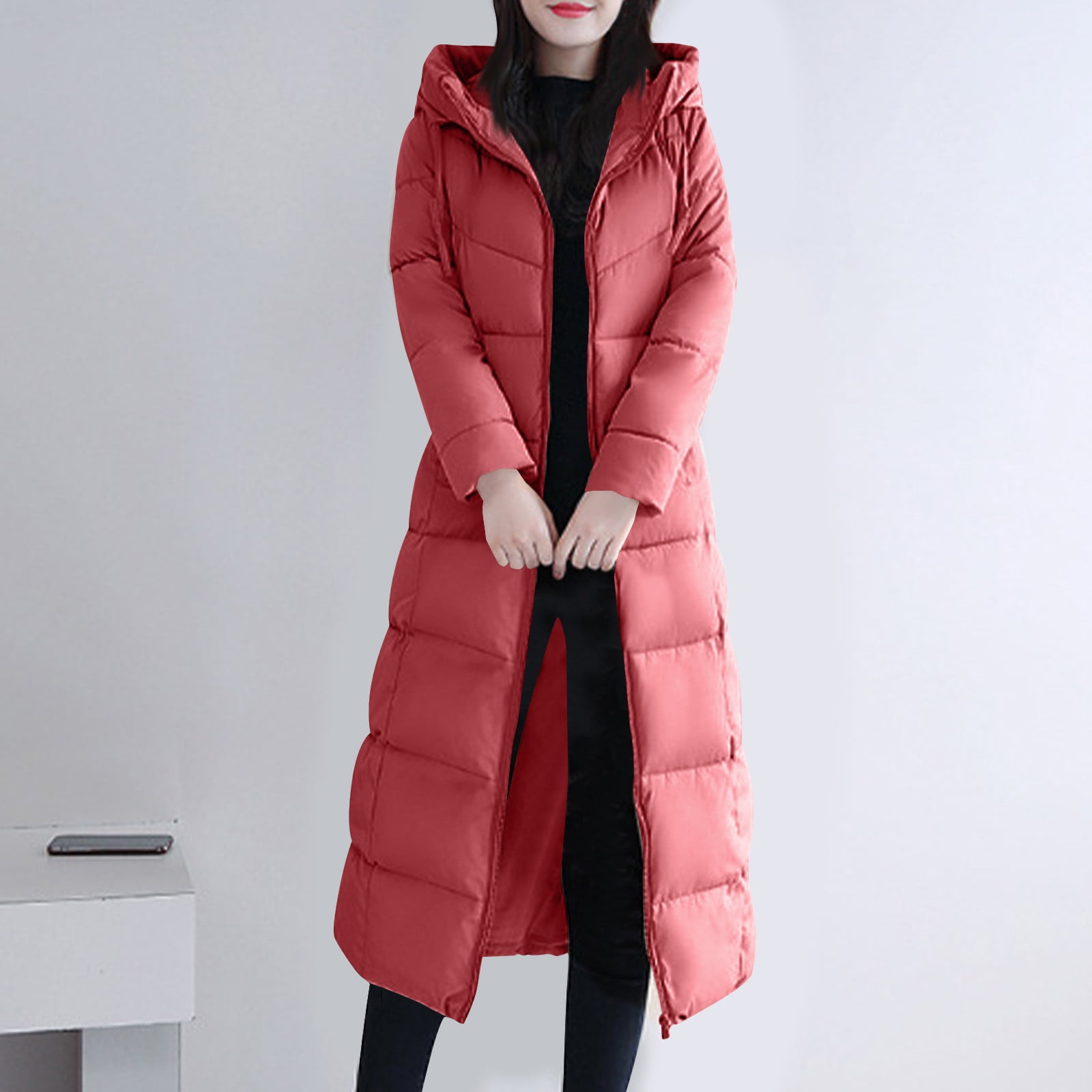 FNFYFH Long Puffer Jacket Women Plus Size Quilted Lightweight Jacket ...