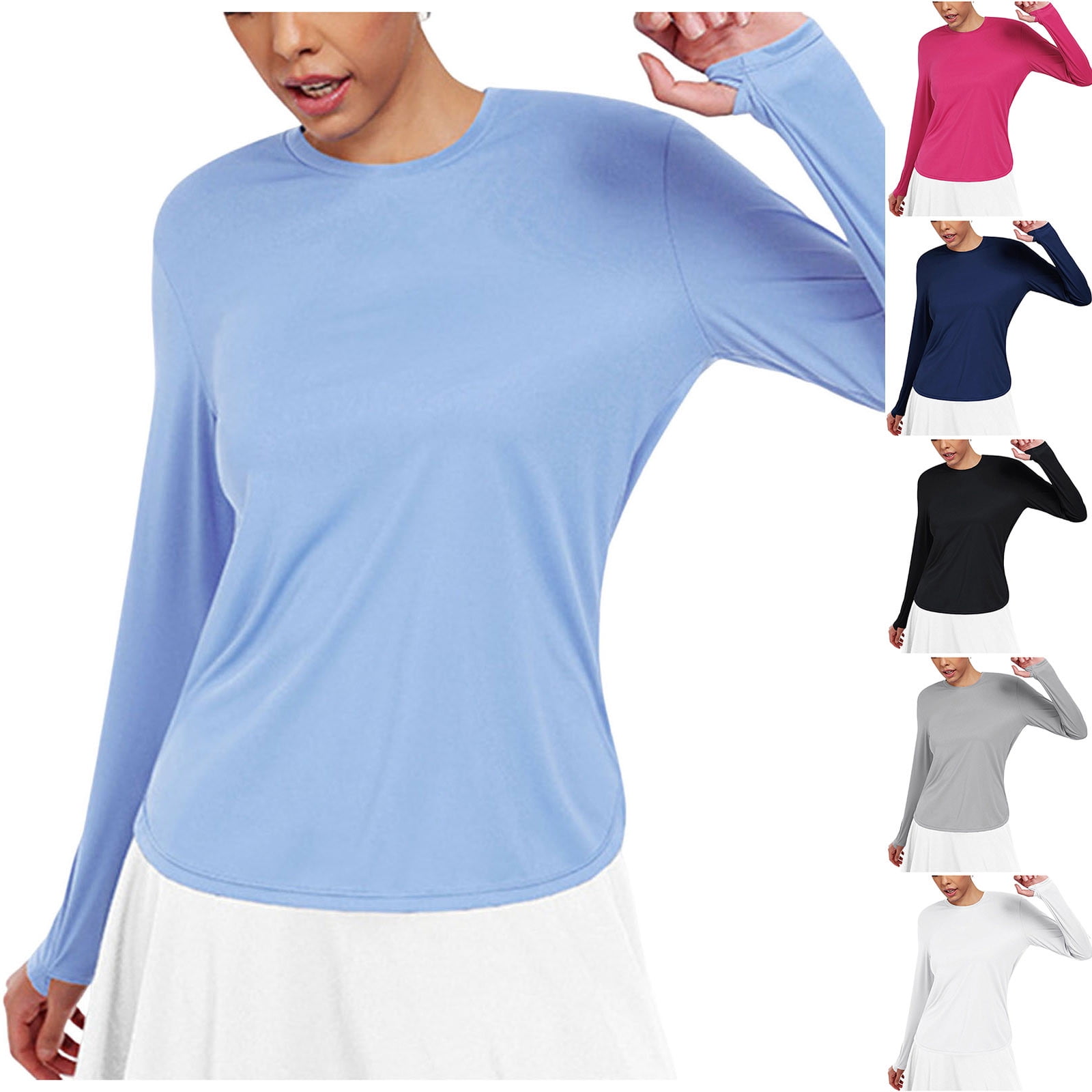 FNFYFH Long Sleeve Workout Shirts for Women Soft Stretch Yoga Tops ...