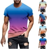 FNFYFH Men's Big and Tall Gradient T Shirt Short Sleeve Crew Neck Tee ...