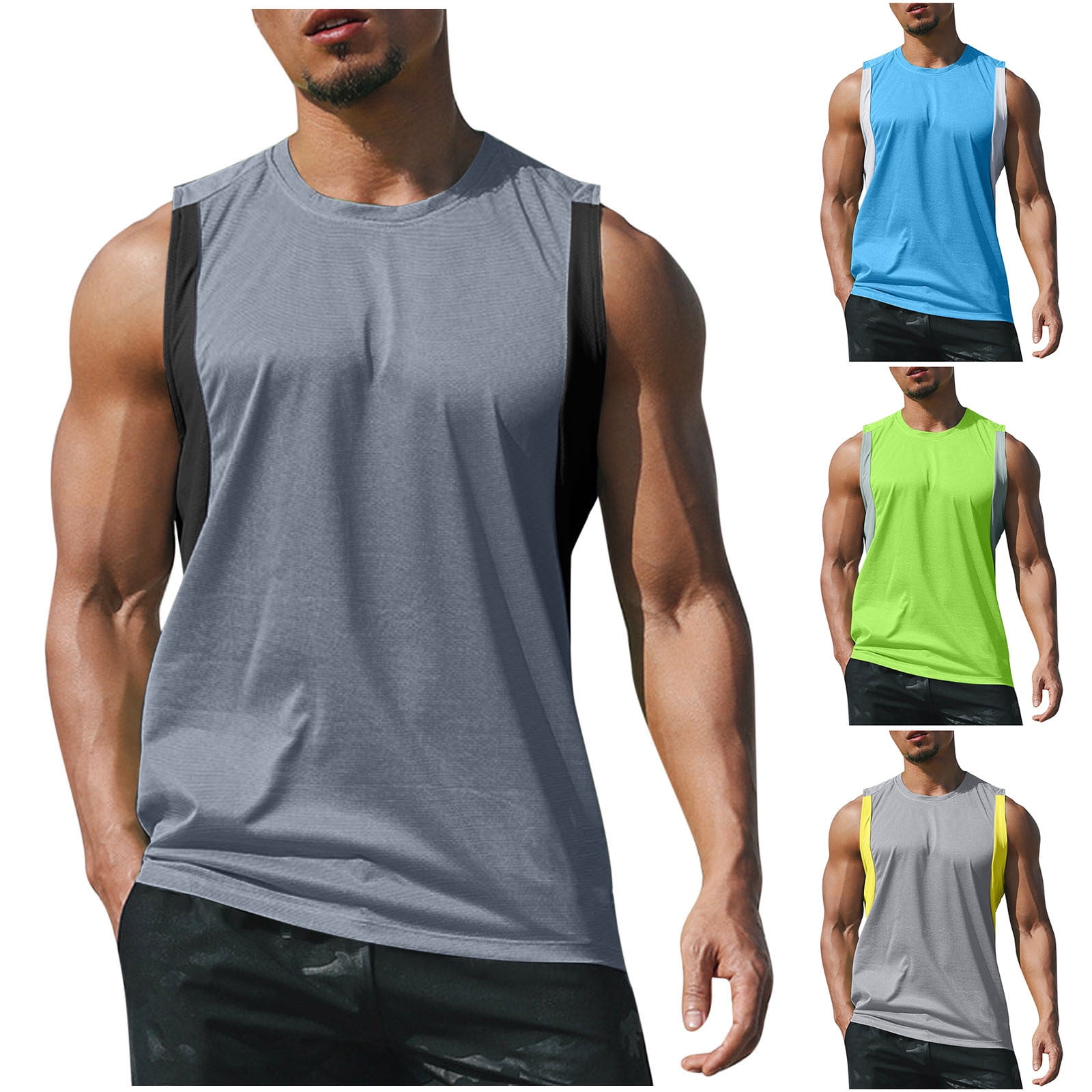 FNFYFH Men's Running Tank Top Ultra Lightweight Marathon Singlet Shirts ...