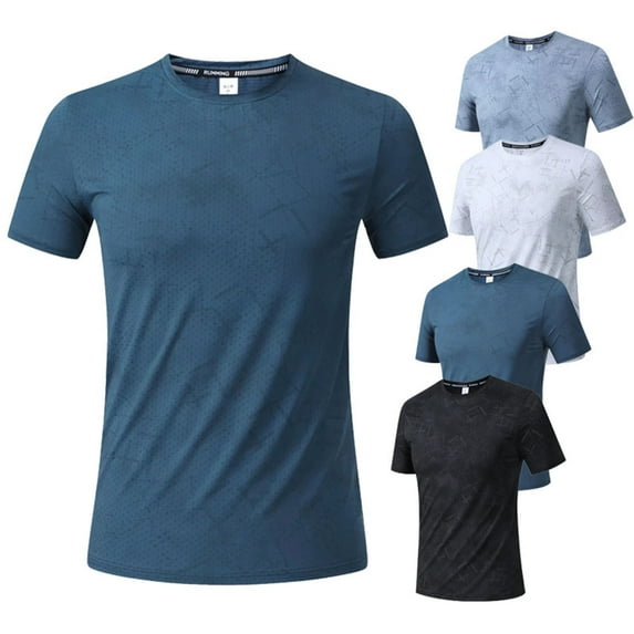 FNFYFH Mens Quick Dry Short Sleeve T-Shirt Crewneck Workout Tee Top ...