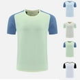 FNFYFH Mens Workout T Shirts Quick Dry Color Block Short Sleeve T-Shirt ...