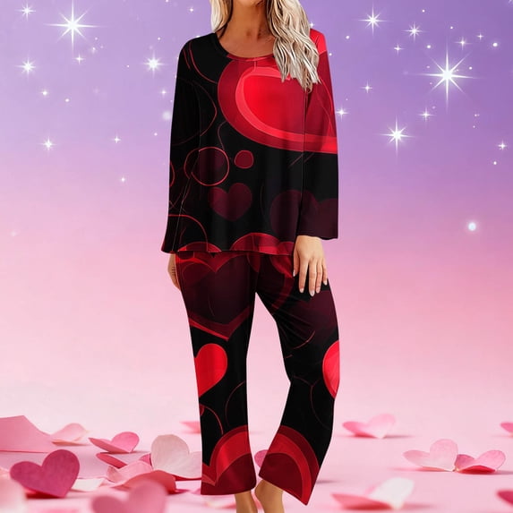 FNFYFH Plus Size Pajamas for Women Set Comfy Pajama Sets Long Sleeve ...
