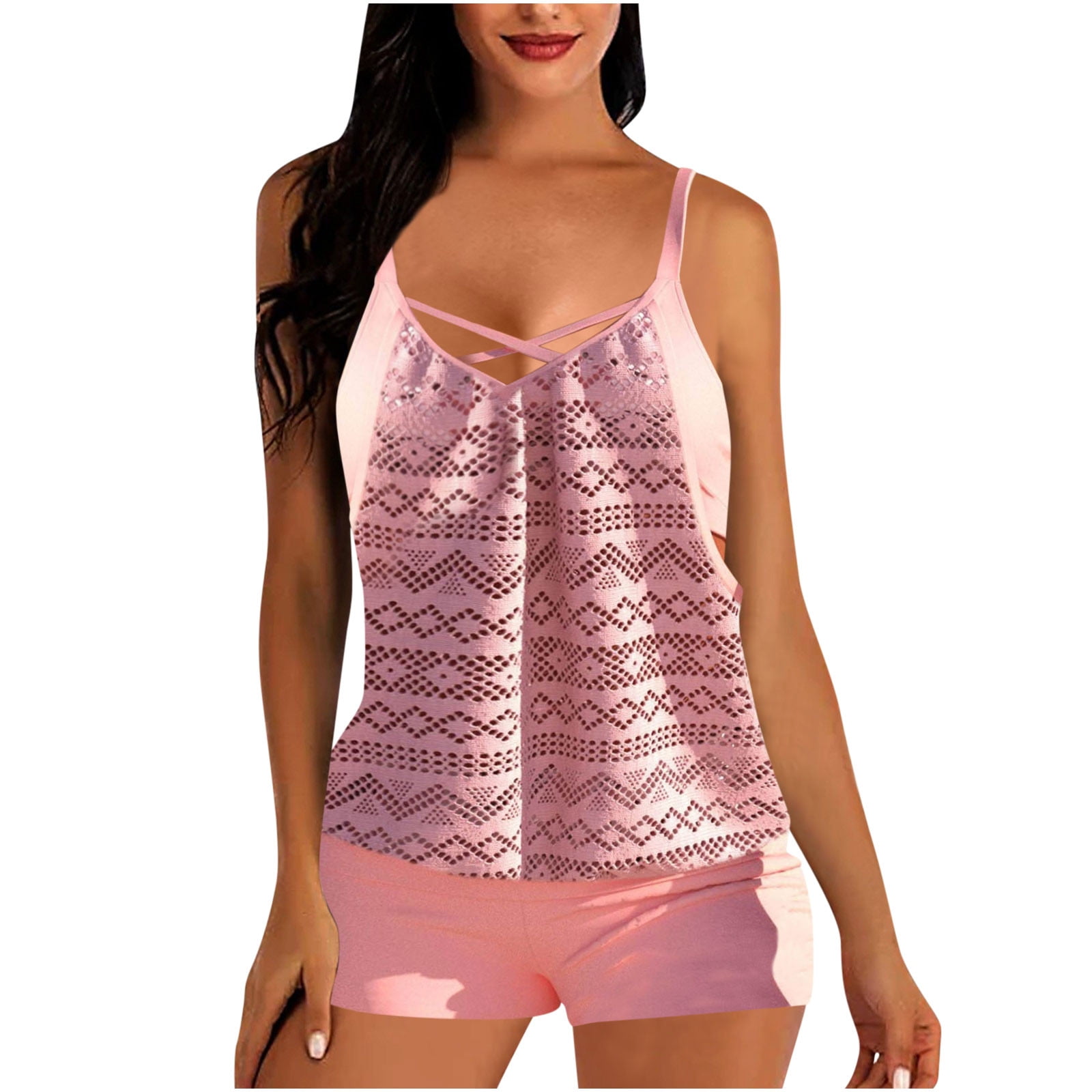 Fnfyfh Plus Size Tankini Swimsuits For Women With Sleeves Two Plus