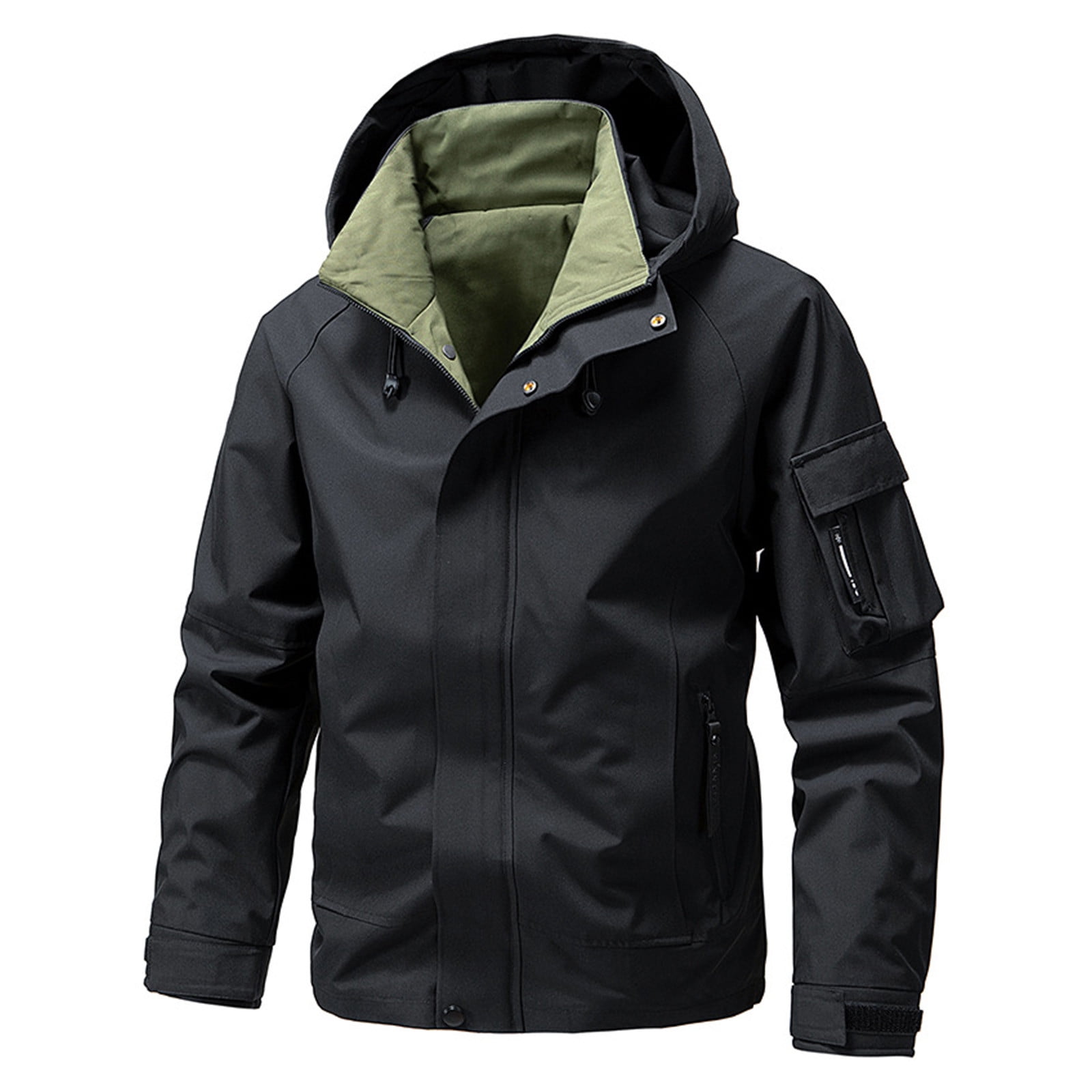 FNFYFH Rain Jacket Men Big and Tall Waterproof Windbreaker Lightweight ...