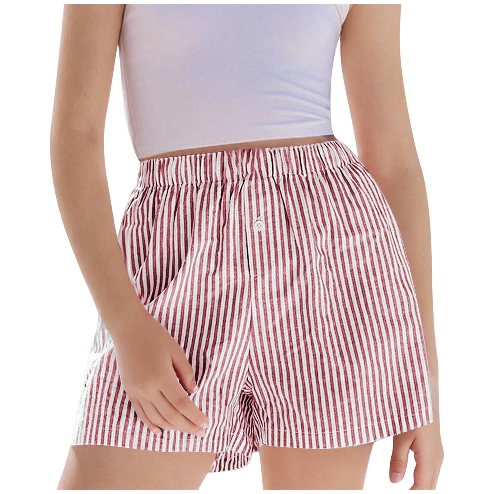 FNFYFH Shorts for Girls Striped Printed Short Pants Kids Causal Elastic ...