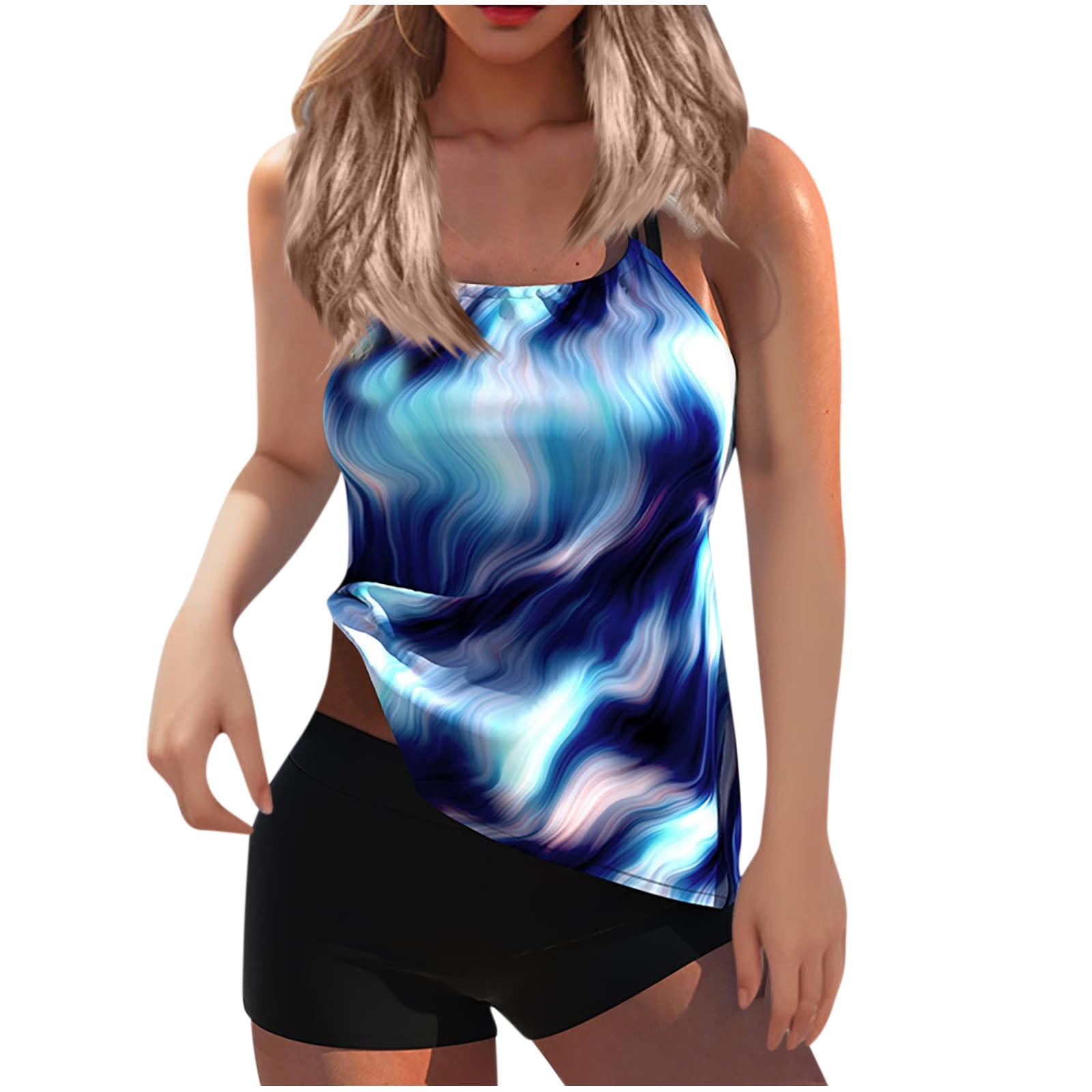 FNFYFH Tankini Swimsuits for Women Two Piece Bathing Suit with Shorts ...