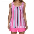 FNFYFH Tankini Swimsuits for Women Blouson Tankini Tops with Swim Shorts Two Piece Bathing Suits ...
