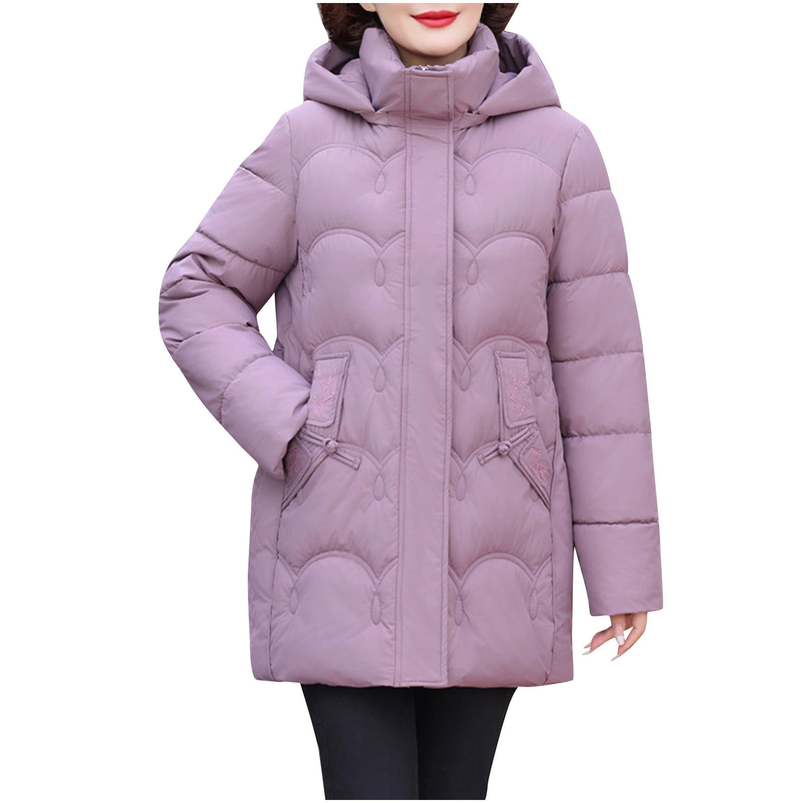FNFYFH Women's Puffer Jackets Plus Size Quilted Jackets with Pockets ...