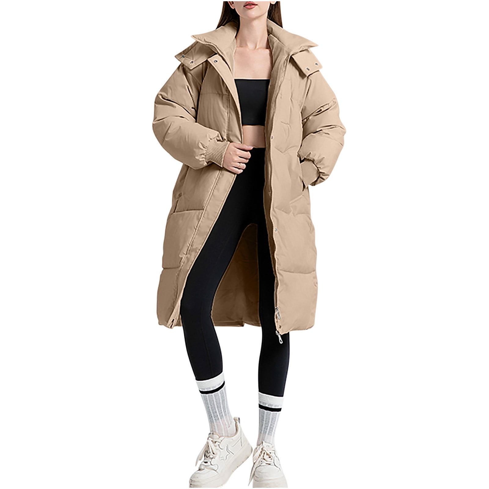 FNFYFH Womens Long Puffer Jacket Lightweight Quilted Jackets Hooded ...