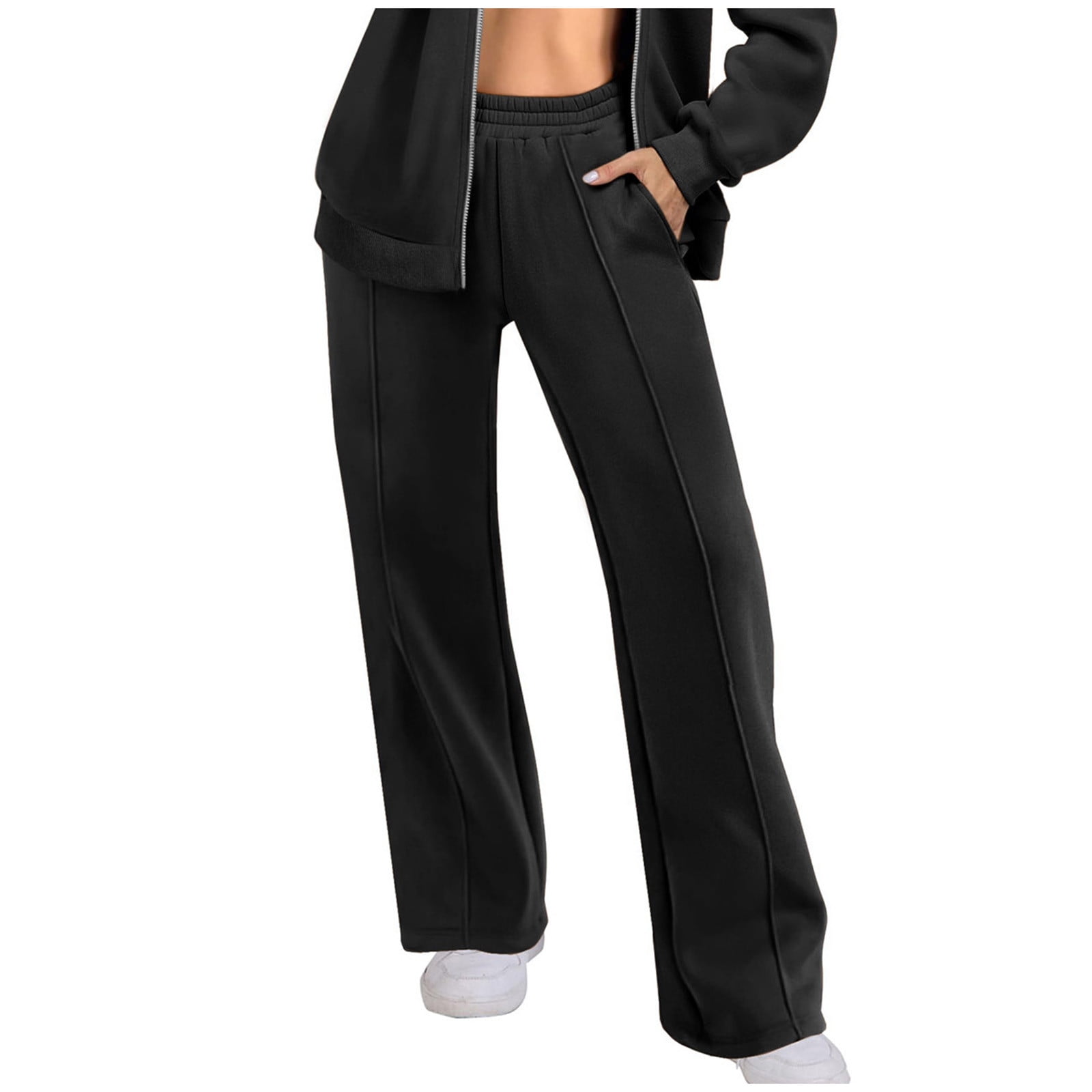 FNFYFH Womens Sweatpants 2025 Fall Baggy Wide Leg Sweatpant Fleece ...