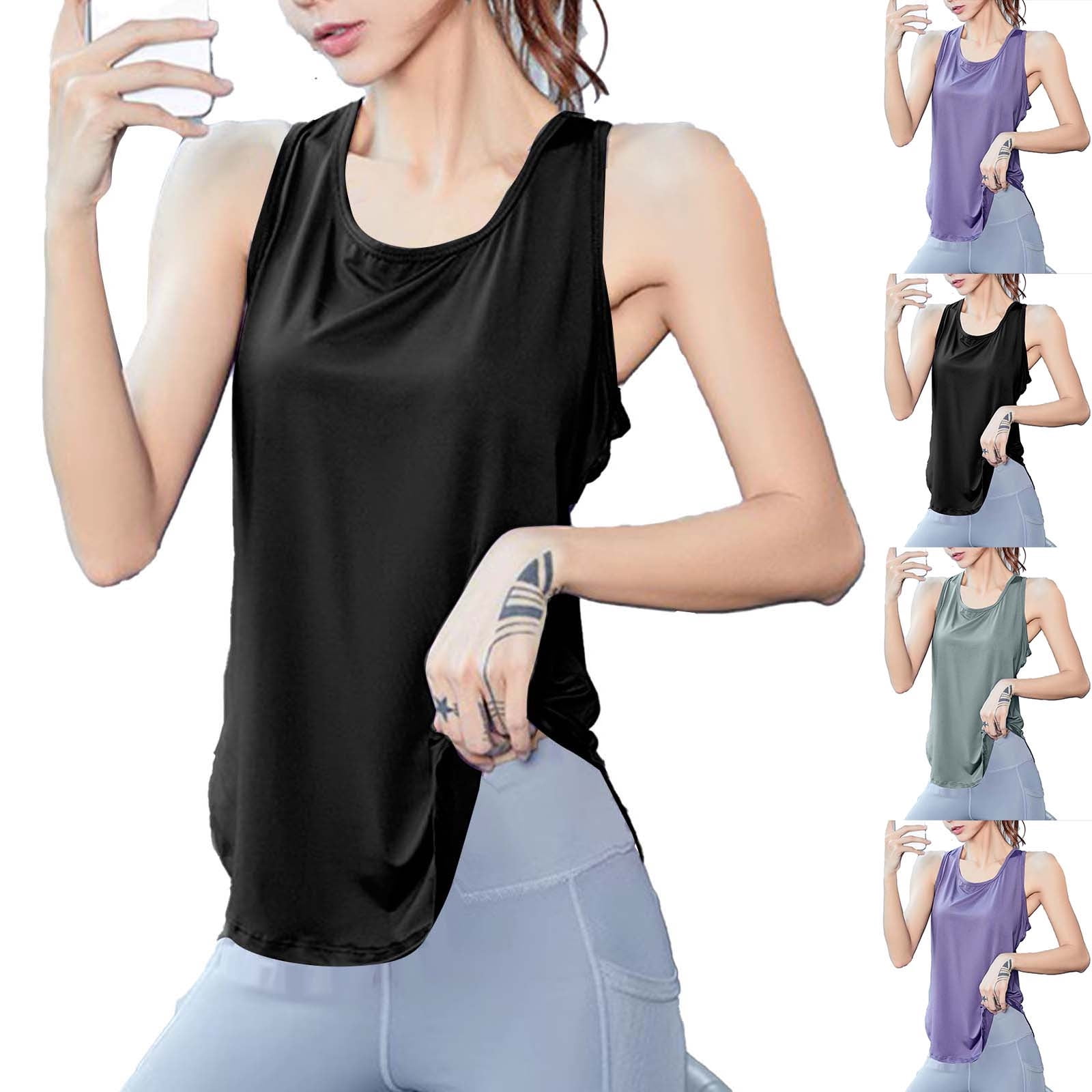 FNFYFH Workout Tops for Women Loose Racerback Yoga Tank Tops Sleeveless ...