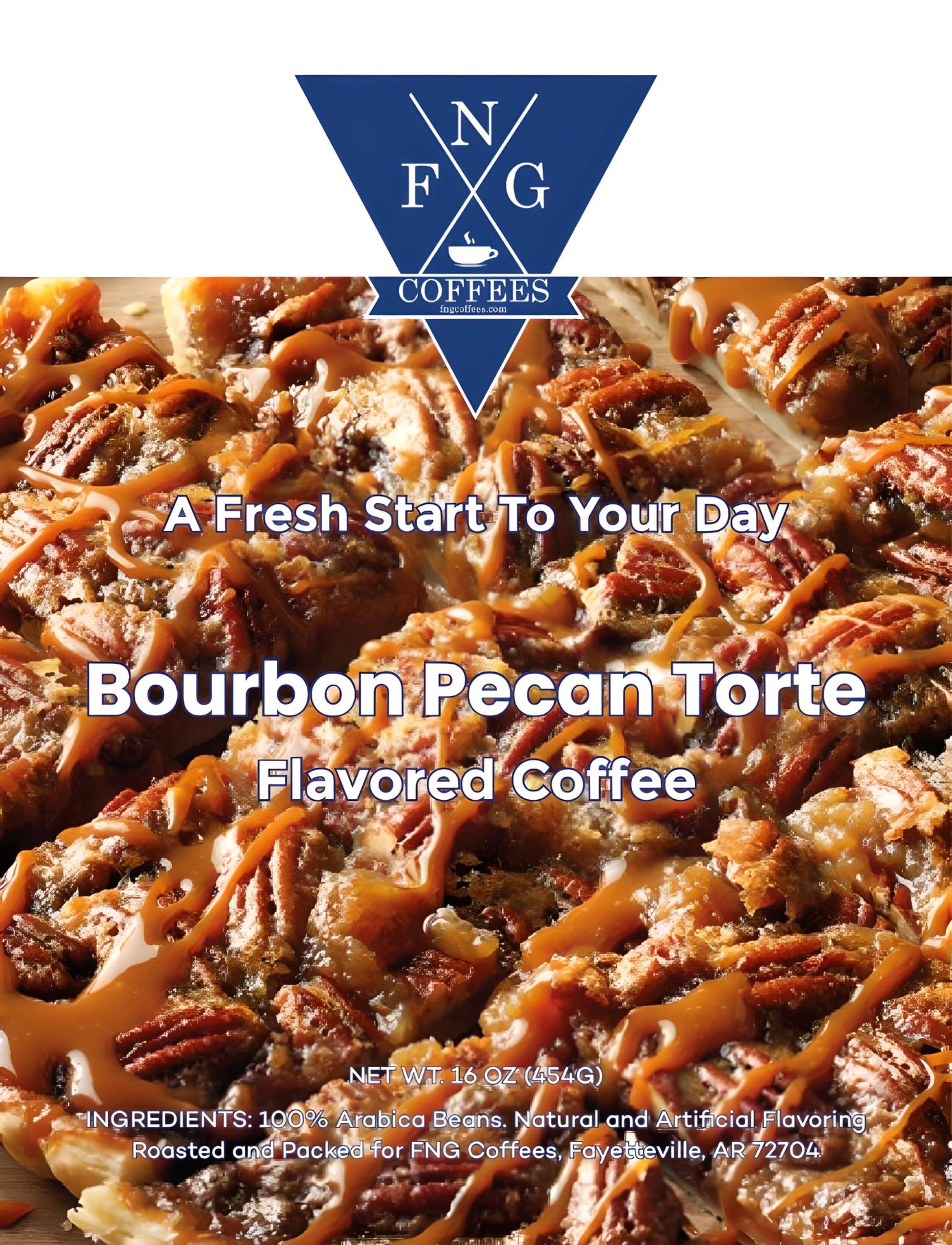 FNG Coffees, Bourbon Pecan Torte Flavored Whole Bean Coffee, Medium ...