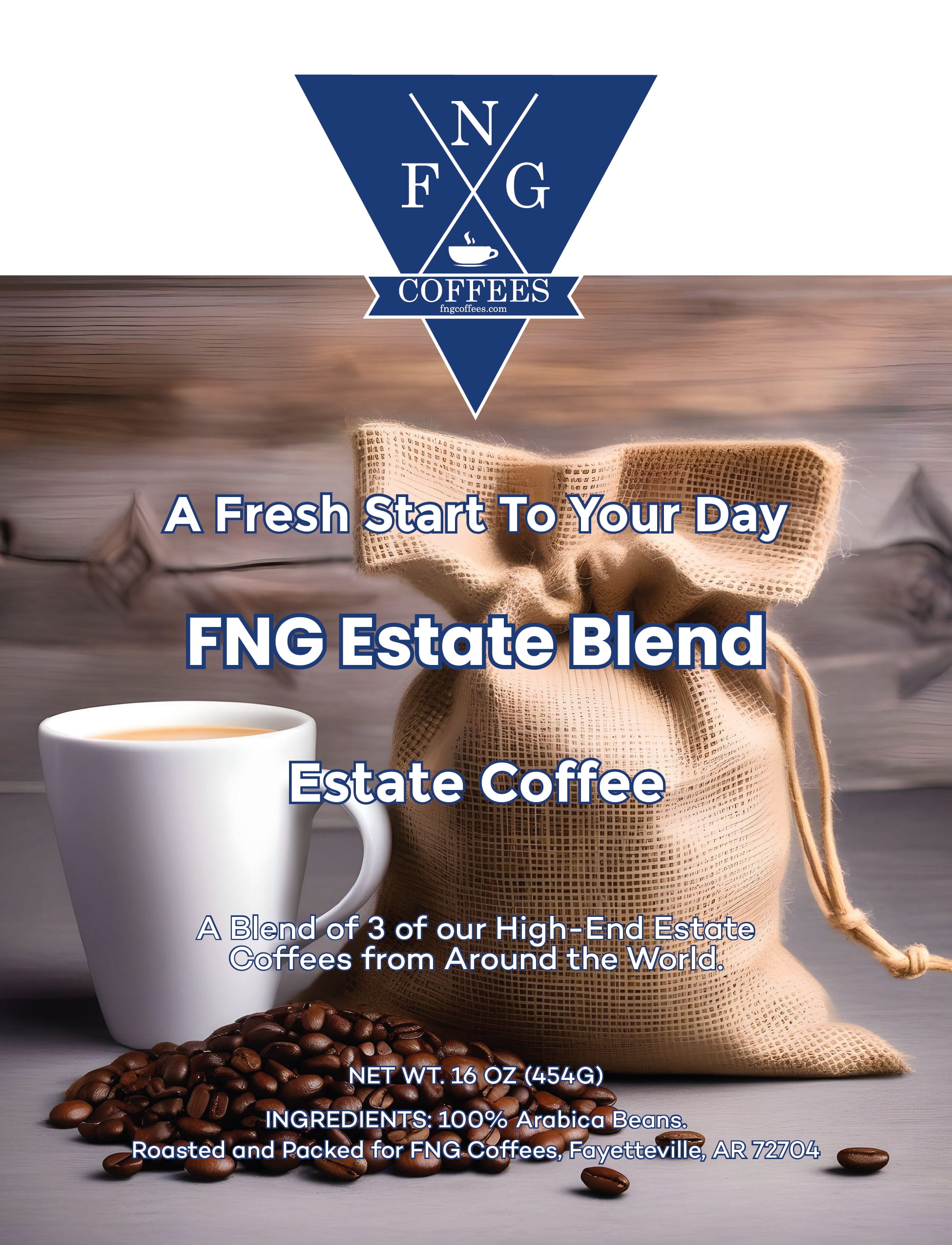 FNG Coffees- FNG Estate Blend Estate DECAF Coffee- Whole Bean - Walmart.com