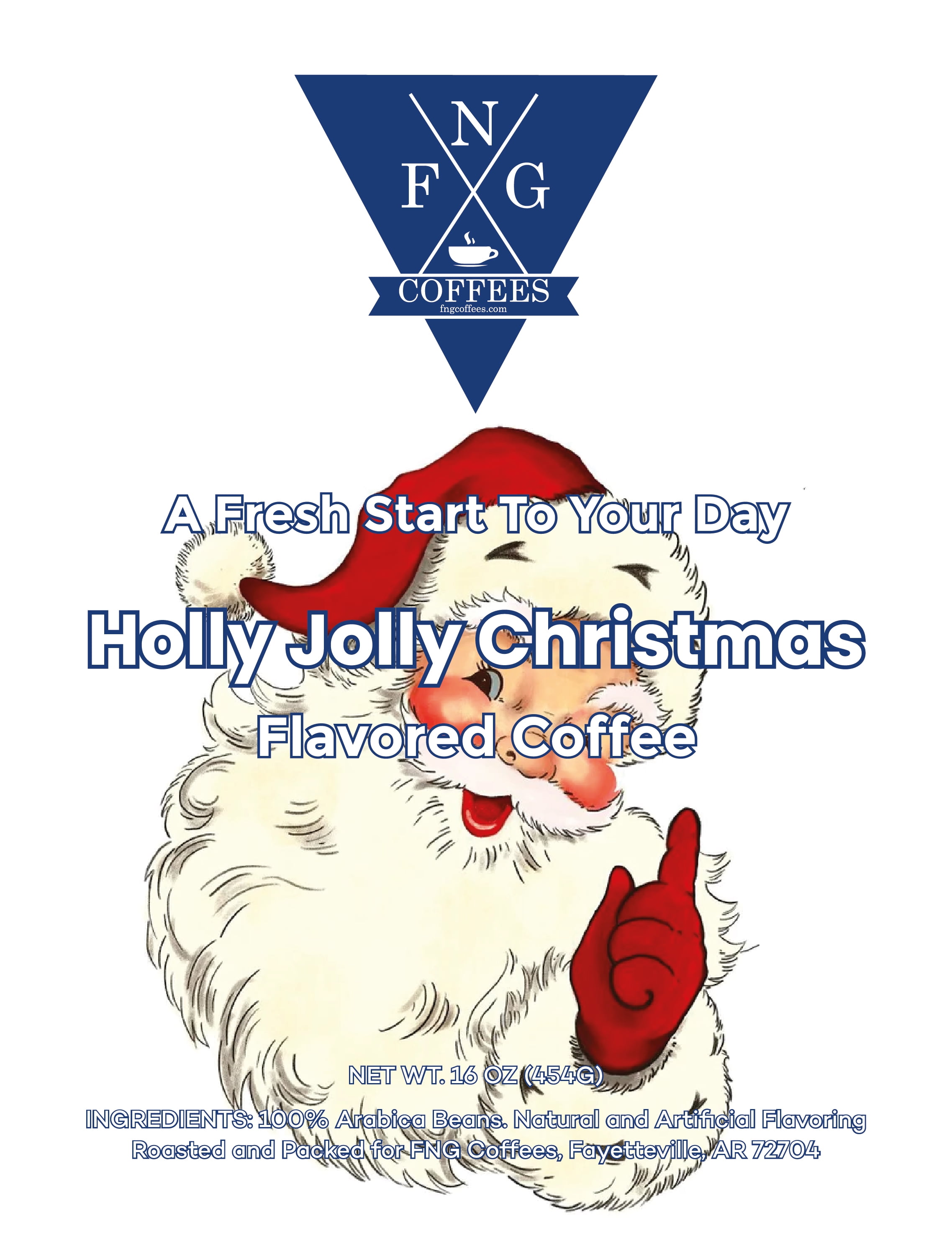 FNG Coffees- Holly Jolly Christmas Flavored Coffee- Whole Bean ...