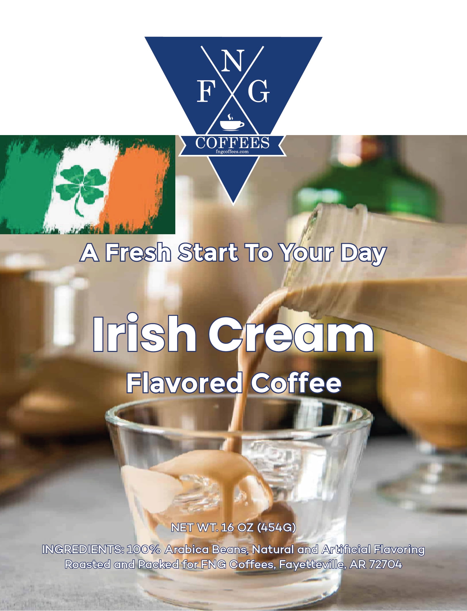 FNG Coffees- Irish Cream Flavored DECAF Coffee- Ground - Walmart.com