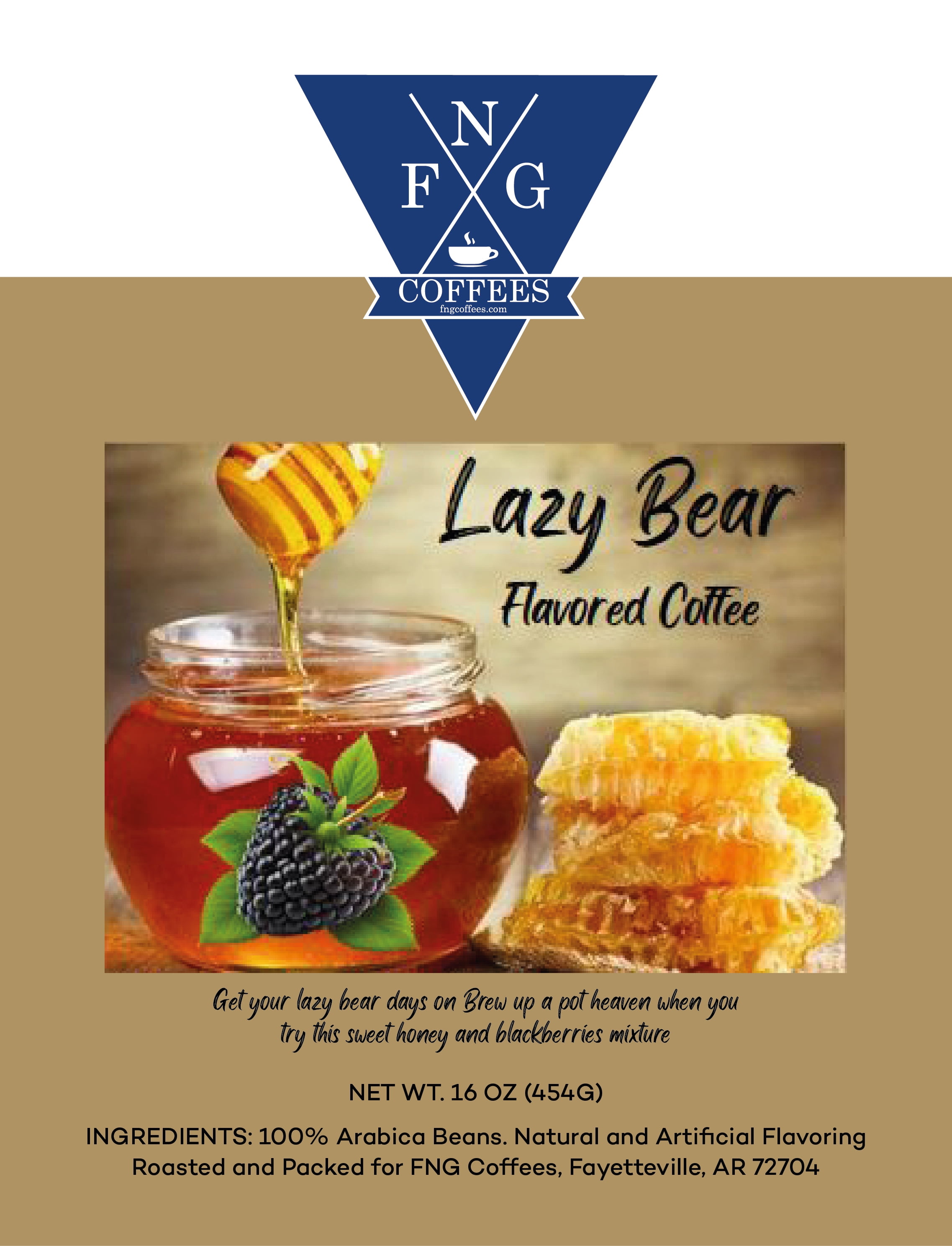 FNG Coffees- Lazy Bear DECAF Flavored Coffee- Whole Bean - Walmart.com