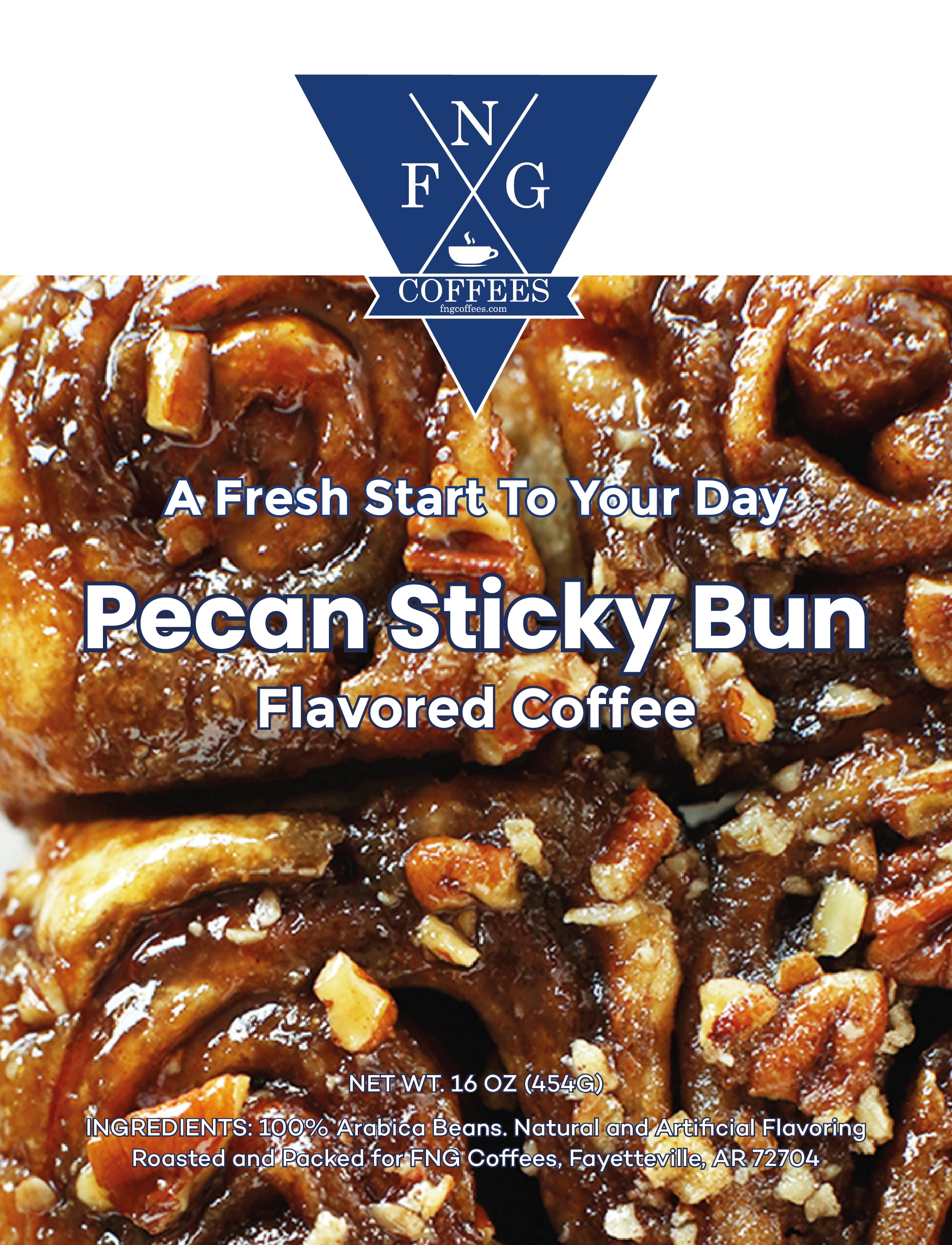 FNG Coffees- Pecan Sticky Bun-DECAF-Flavored Coffee- Whole Bean ...