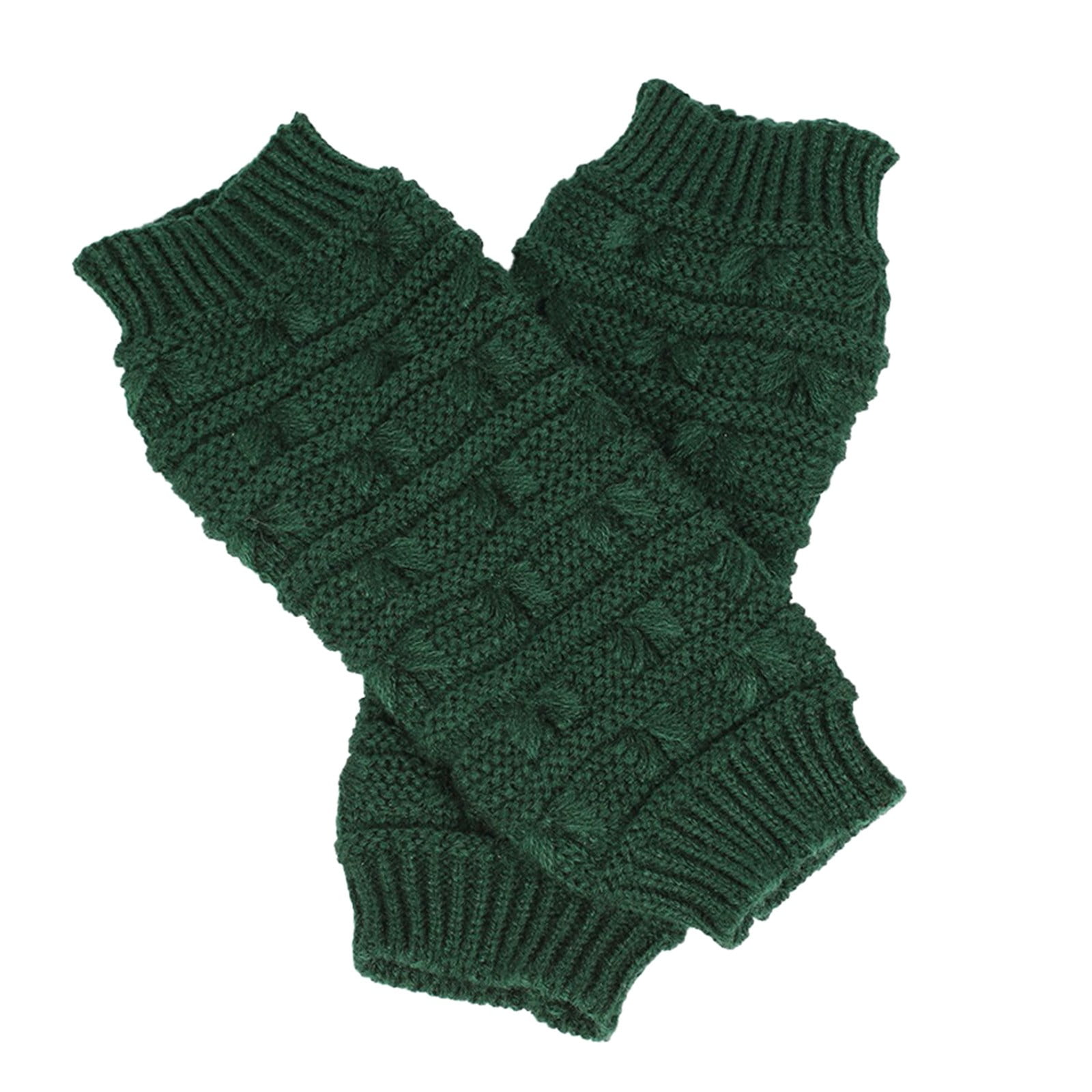 FNGZ 1 Glove, Green Gloves Mittens, Women'S Knitted Wool Open Finger ...