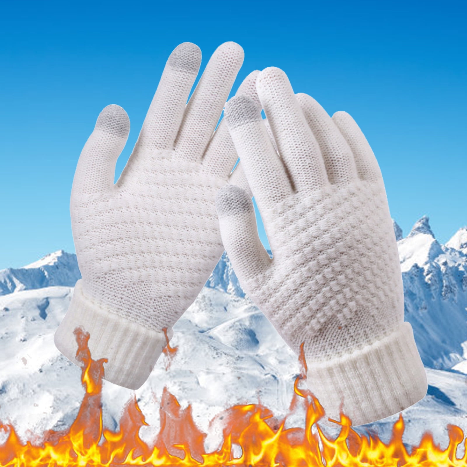 FNGZ 1 Pair of Gloves, D Gloves Mittens, Men's And Women's Snowflake ...