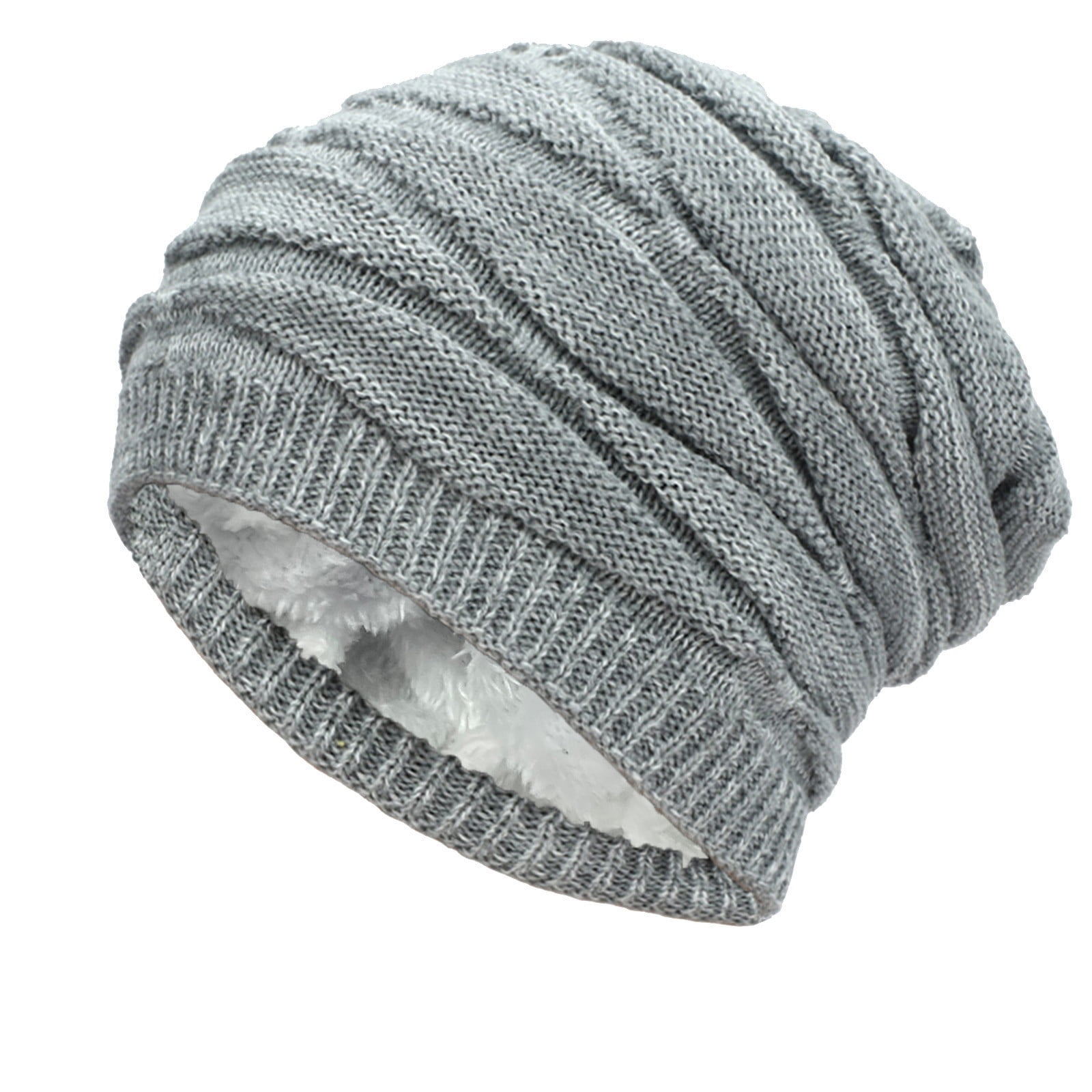 FNGZ 1 Pc Hat, Grey Berets, Winter Hat Warm Chunky Cable Knit Hats Soft ...