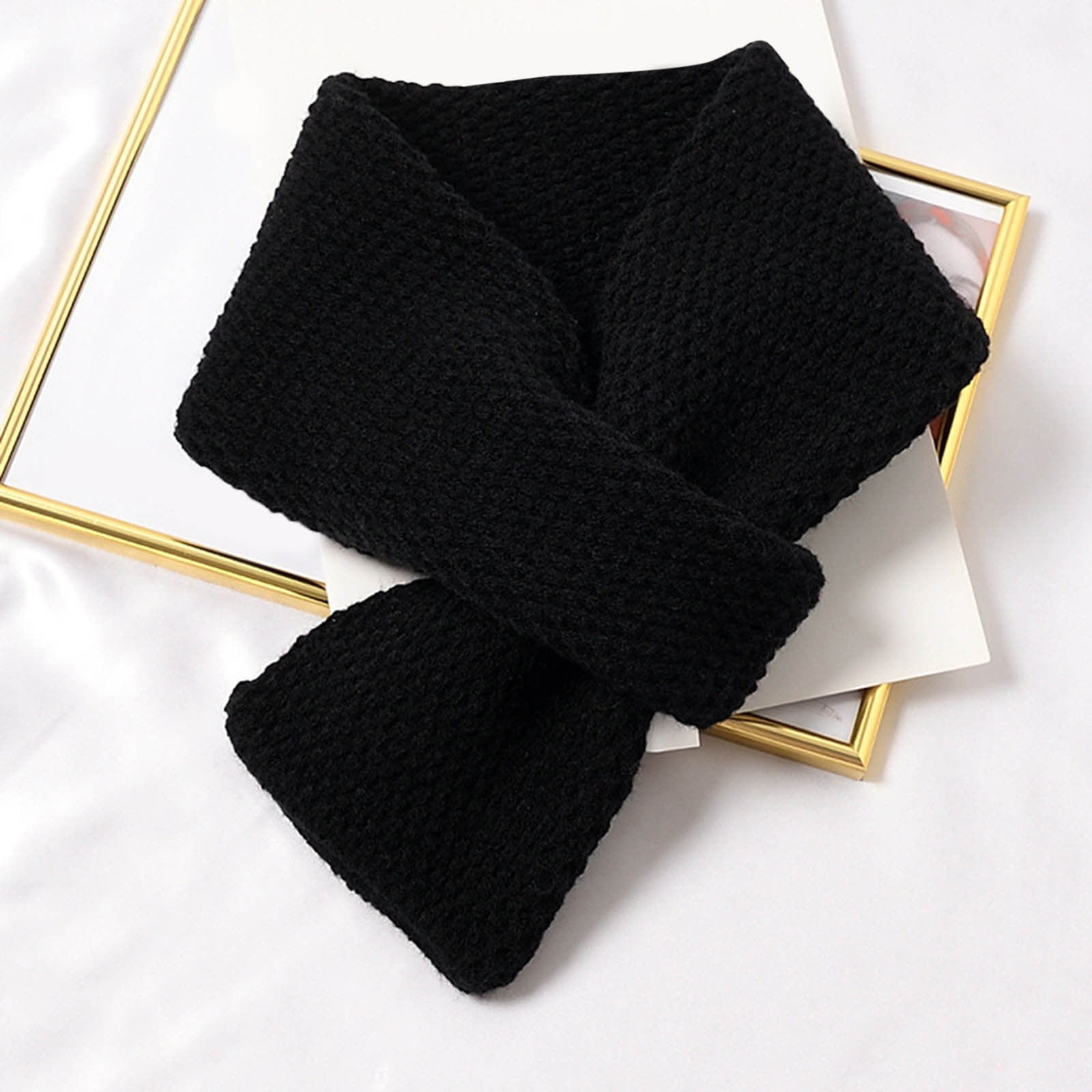 FNGZ 1 Pc Weibo, Black Scarf, Ladies Winter Scarf Classic Solid Color ...