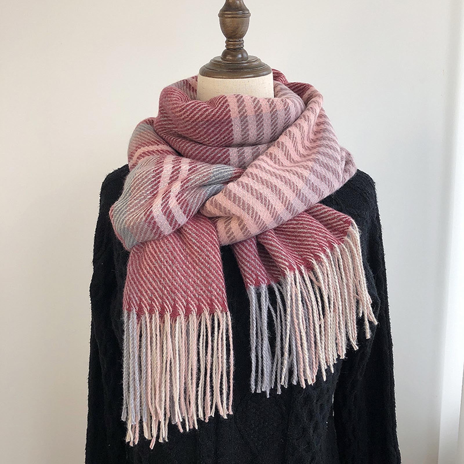 FNGZ 1 Scarf, Red Scarf, Women Fall Winter Scarf Classic Scarf Warm ...