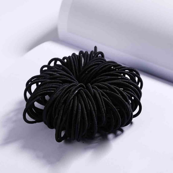 FNGZ 100 Hair Ties, Black Heardband, Girls 100 Pieces of 3 Cm Nylon Non ...