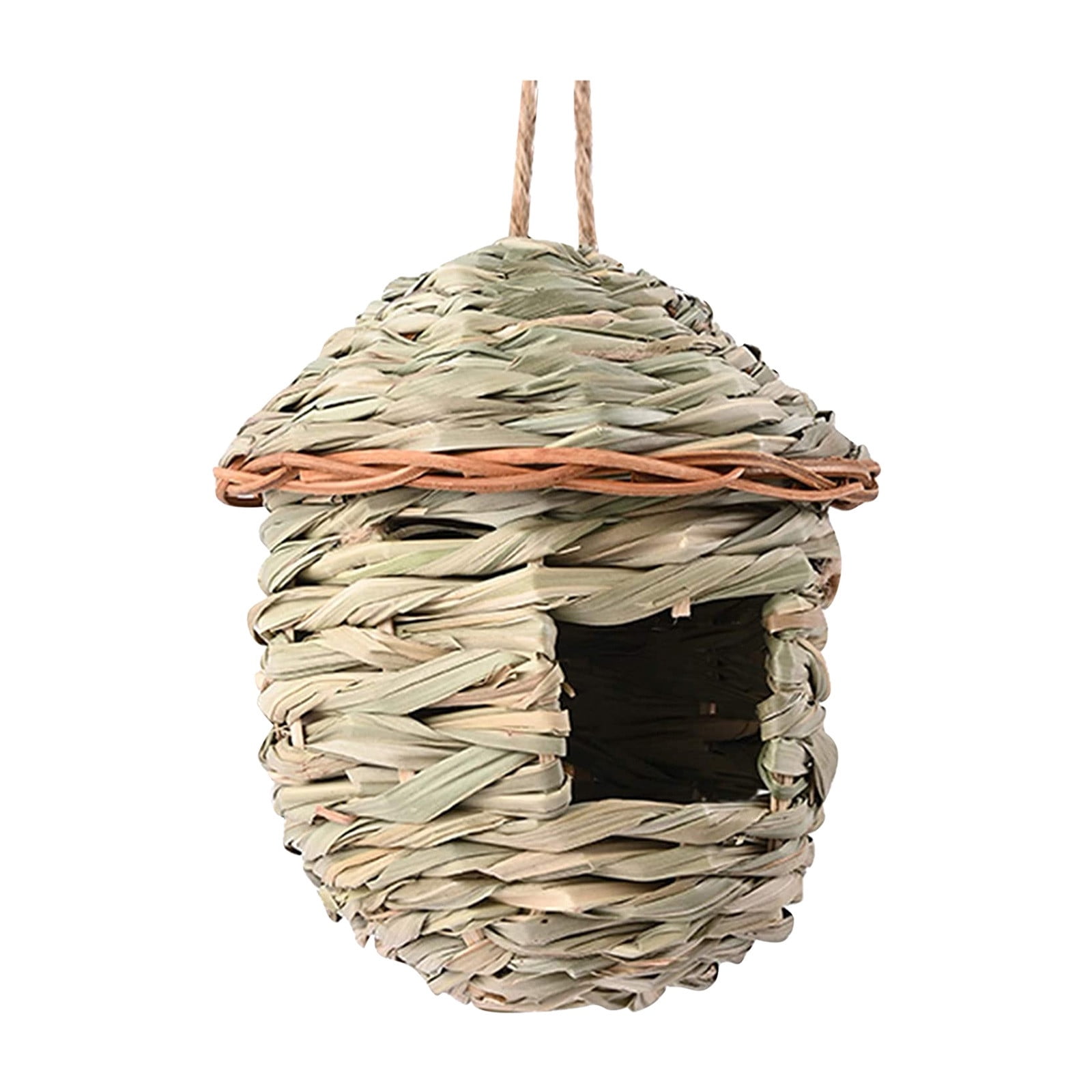 FNGZ Bird Feeders Straw Woven Bird House Nests Box Hanging Bird Nests ...