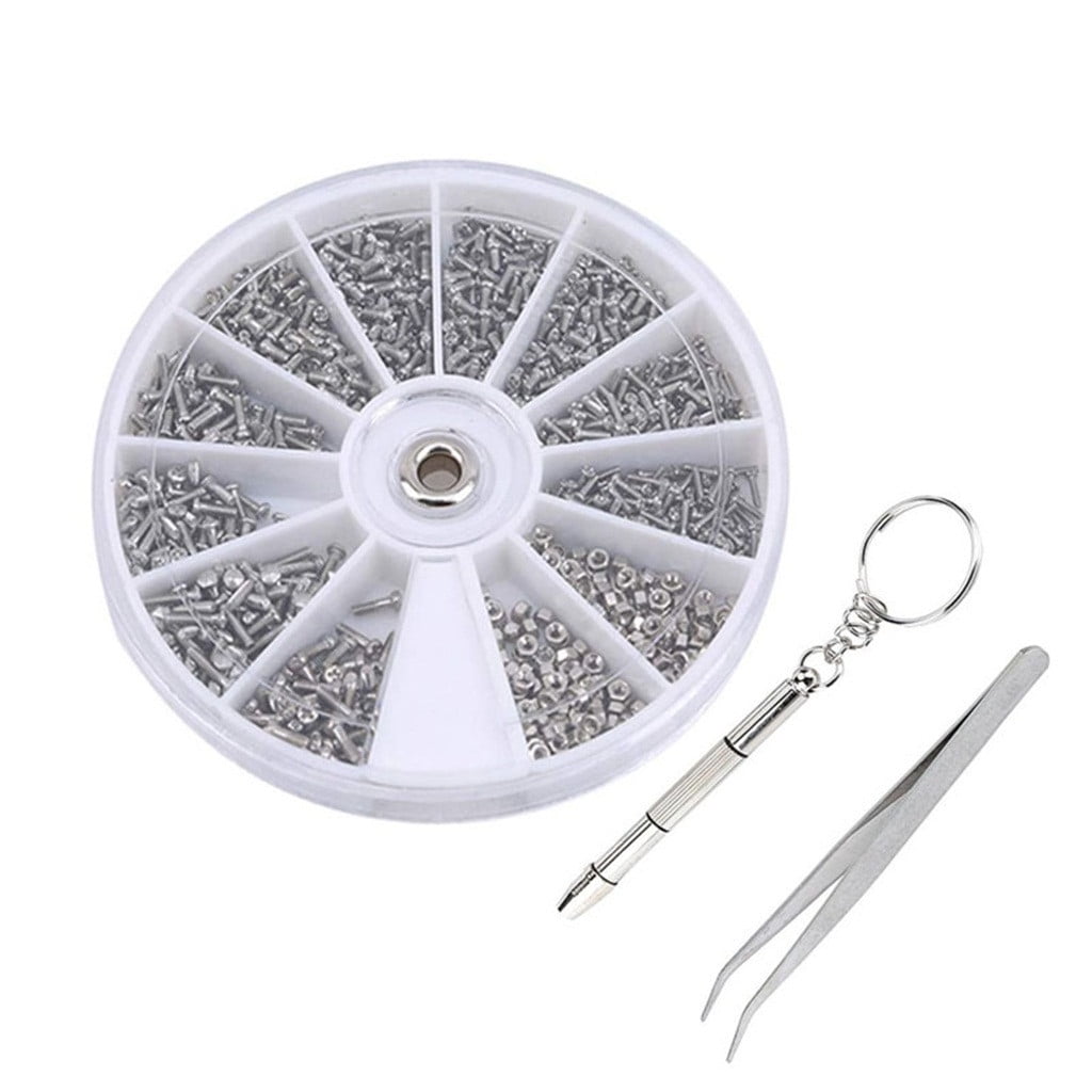 FNGZ Clock Screws Clearance Screw Nut with Glasses Kit Stainless Watch ...