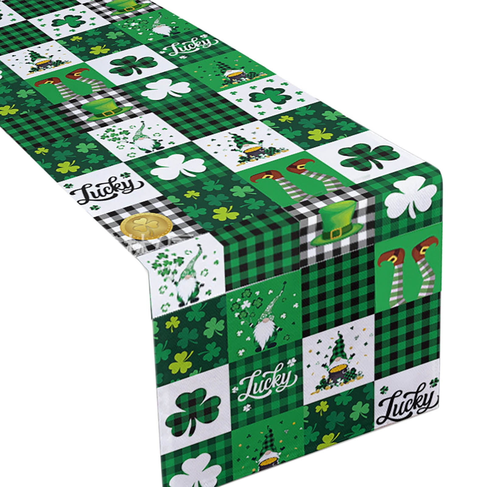 FNGZ St Patricks Day Table Runner Table Flag Trolley Decoration ...