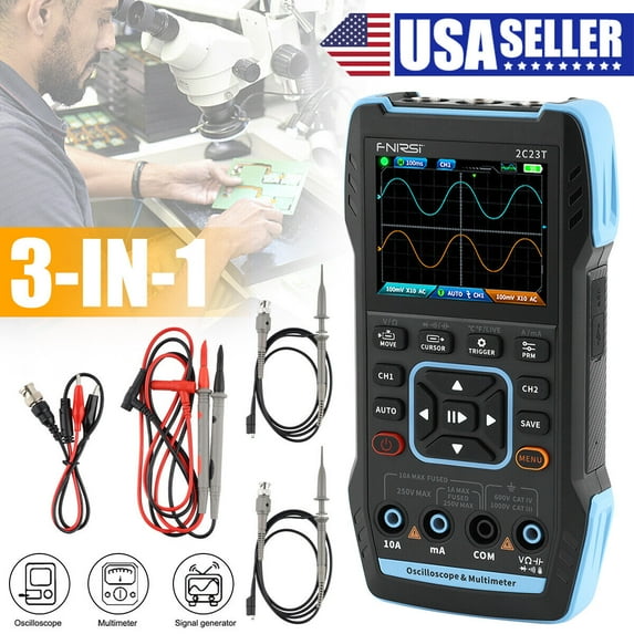 .FNIRSI 2C23T Handheld Digital Oscilloscope Multimeter+Function Signal ...