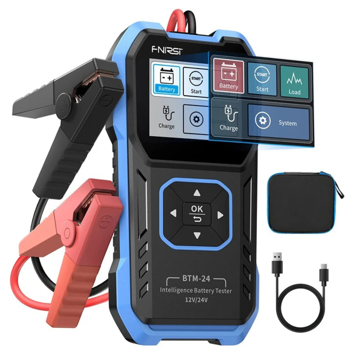 FNIRSI Automotive Battery Testers - 12V/24V Car Battery Diagnostic Tool ...