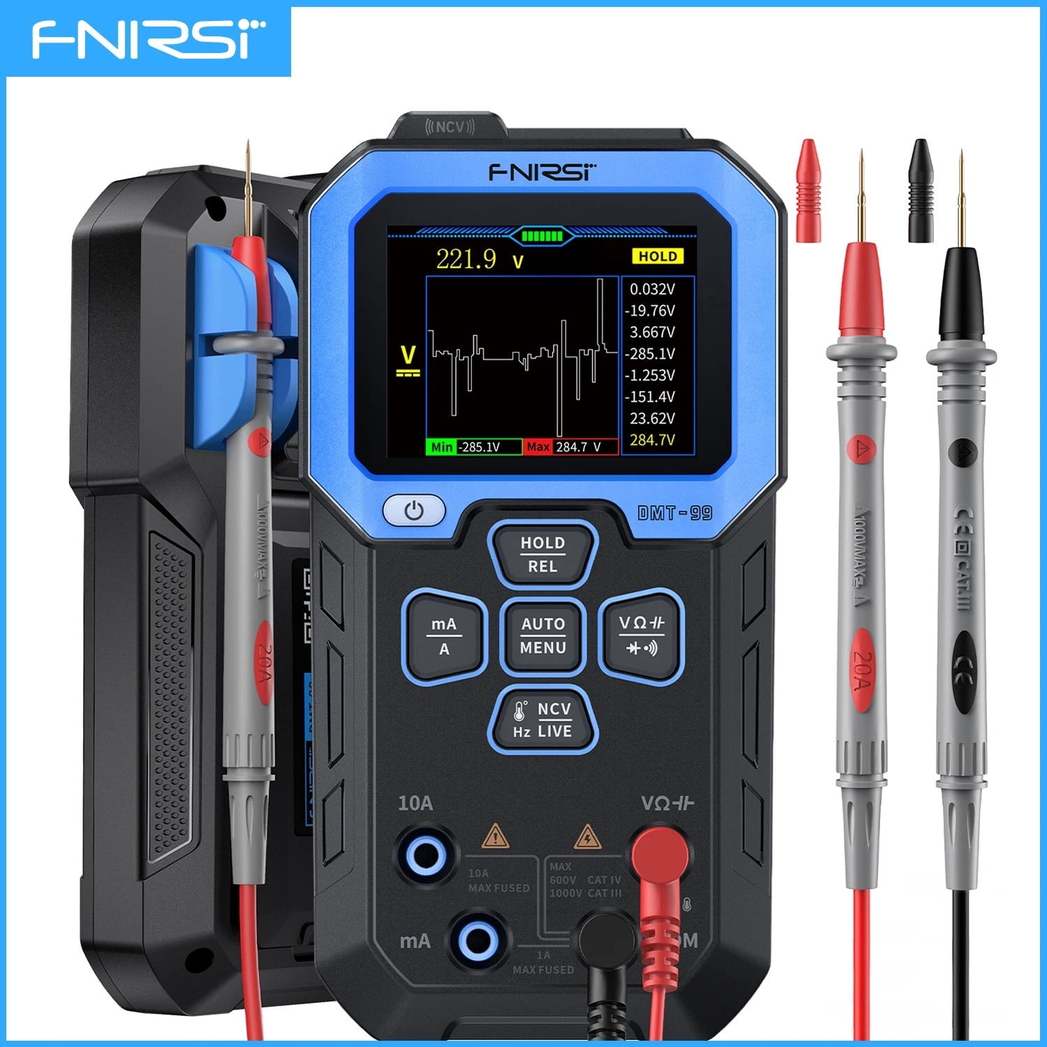 FNIRSI Smart Digital Multimeter, DMT-99 10000 Counts True RMS Auto ...