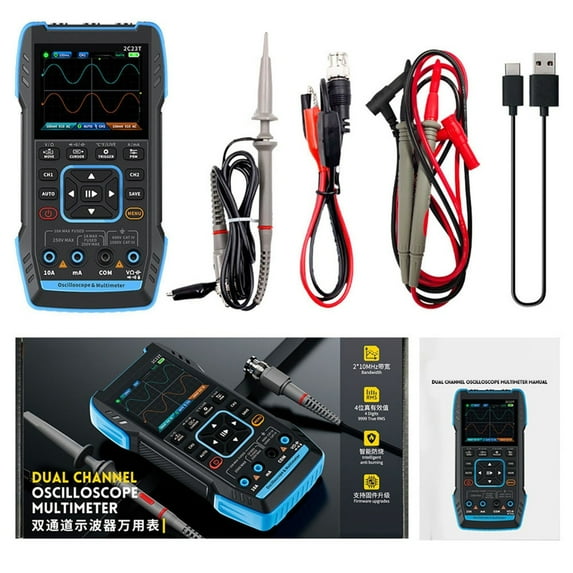 Fnirsis 2C23T Handheld Digital Dual Channel Oscilloscope Multimeter ...