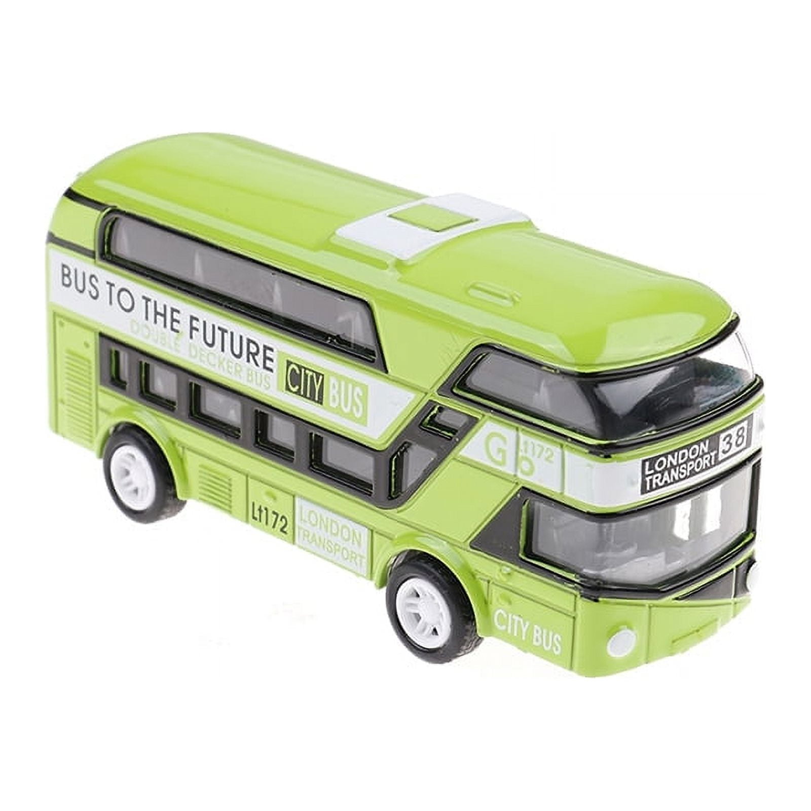 FNNMNNR 1PC Kid metal diecast cars toys pull back 1 43 double decker ...