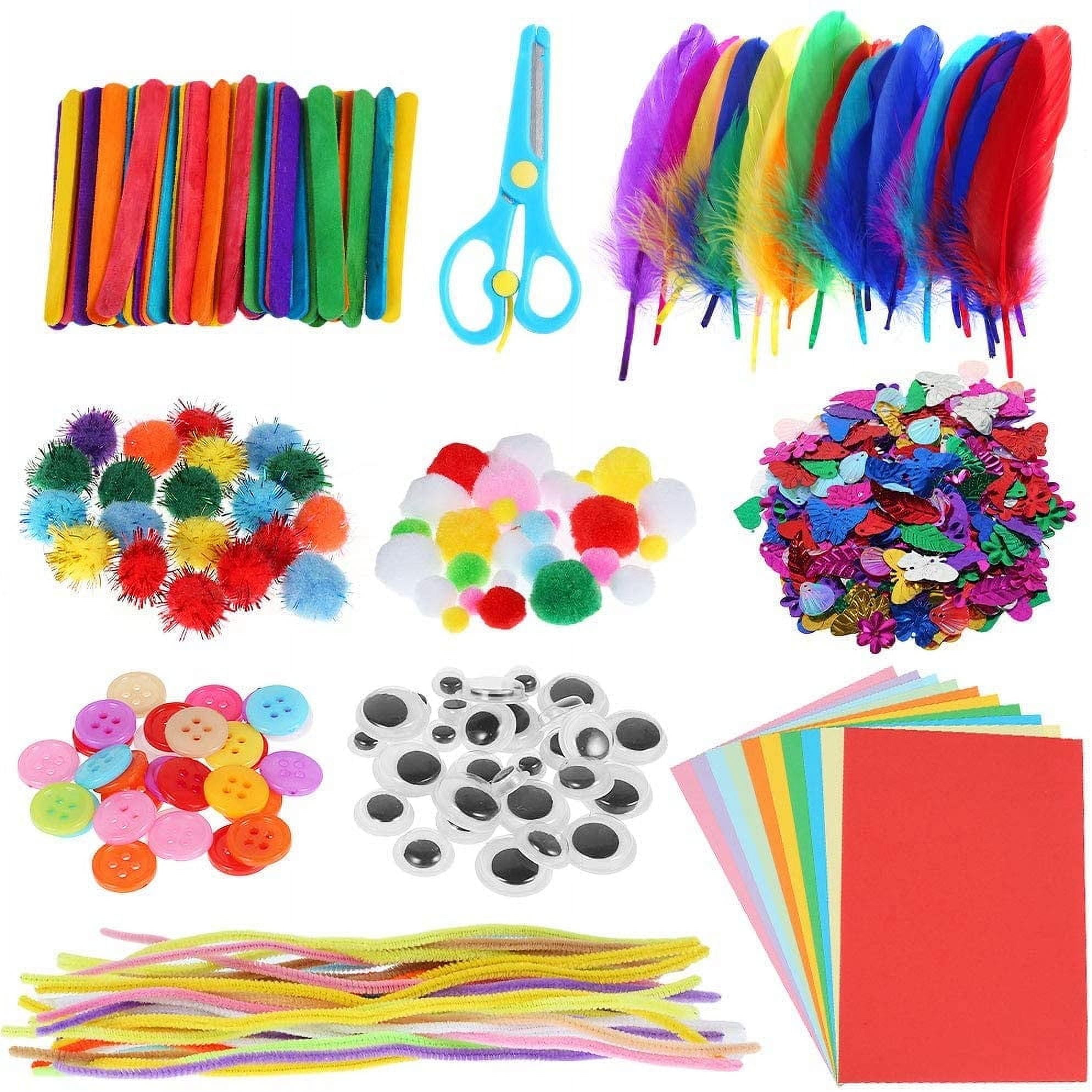 FNNMNNR 250Pcs DIY Art Craft Kit for Kids with Yarn Chenille Pipe ...