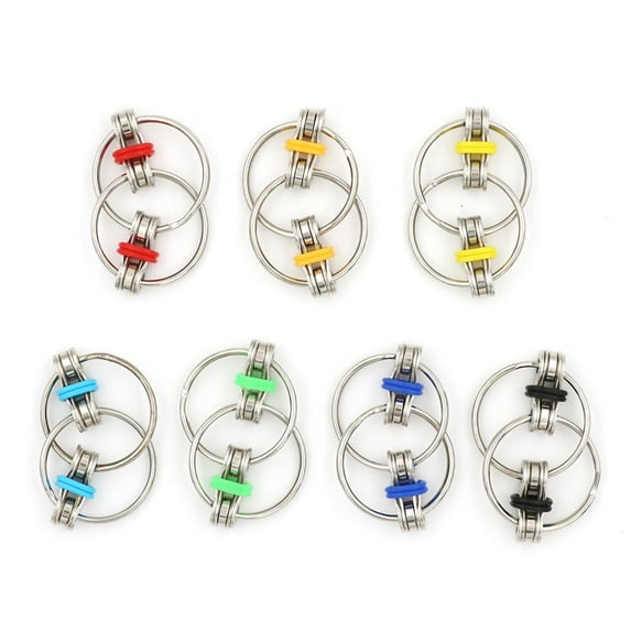 FNNMNNR 2PCS Bicycle Chain Fidget Metal Hand Spinner Key Ring Sensory ...