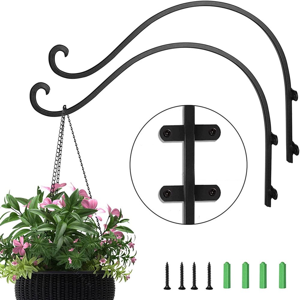 FNNMNNR 2Pcs Hanging Basket Brackets Solid Iron Plant Hanger Durable ...