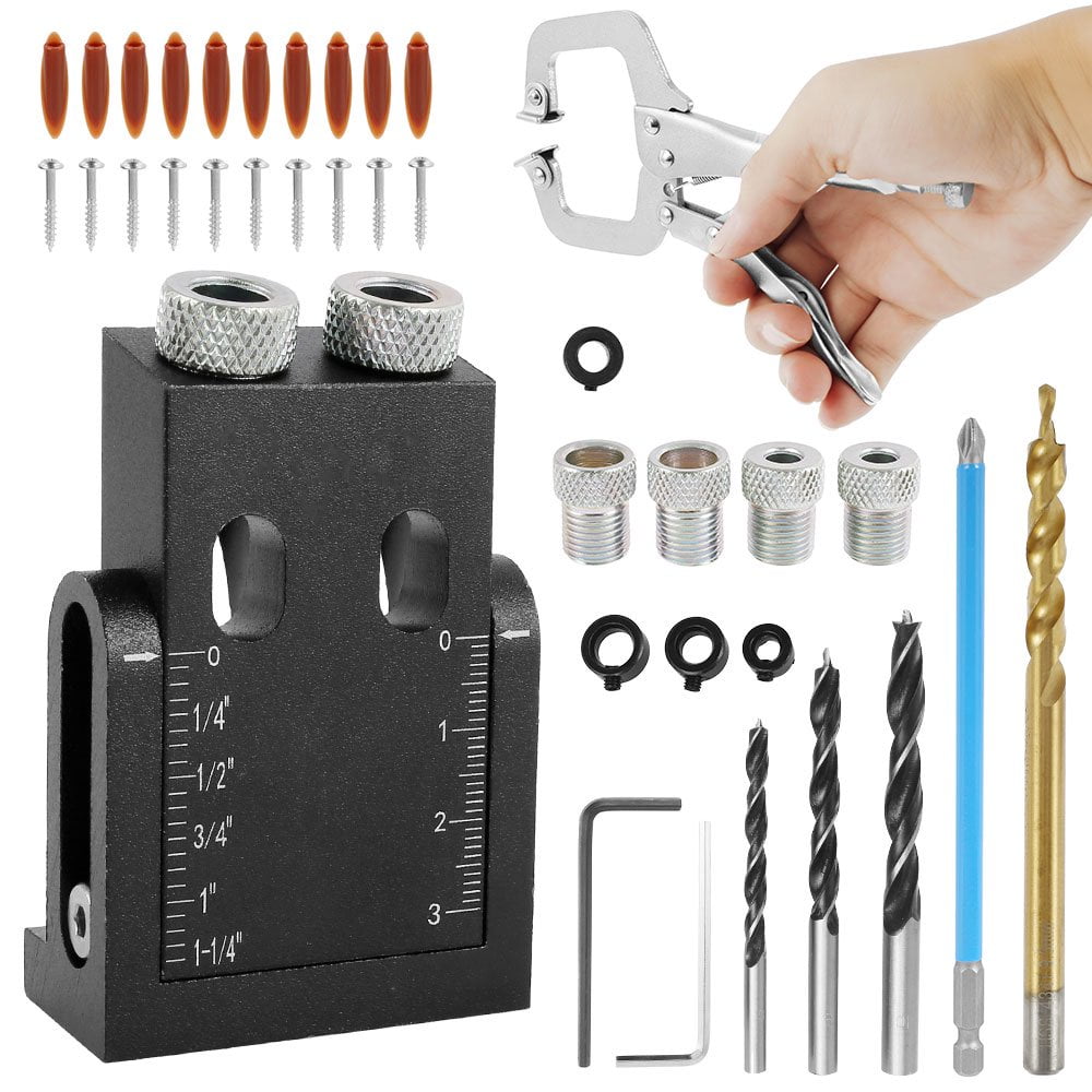 FNNMNNR 39PCS Pocket Hole Jig 15 Degree Angle Locator Screw Jig Dowel ...