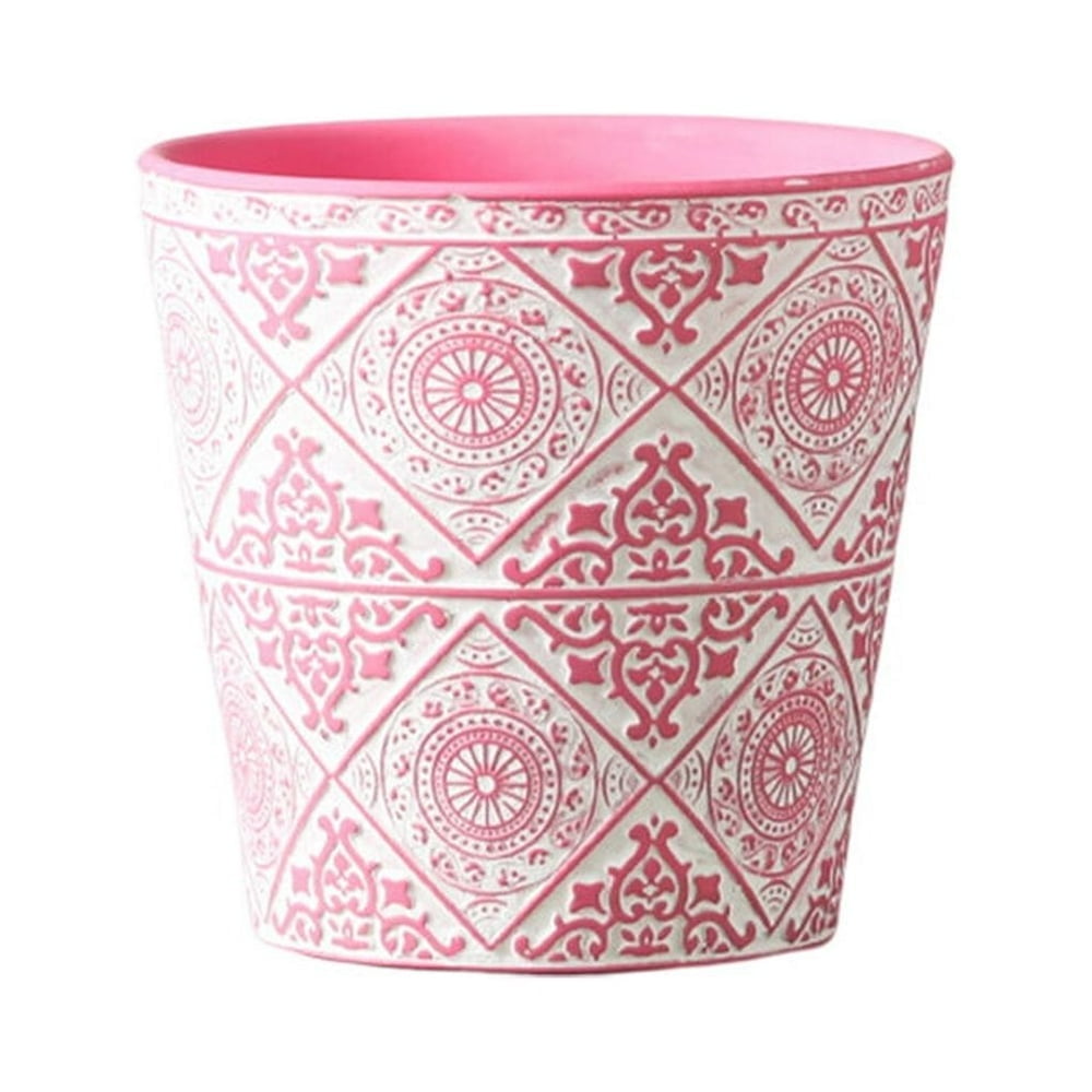 FNNMNNR 4" Diameter Round Pink Ceramic Flower Pot with Drainage Hole ...