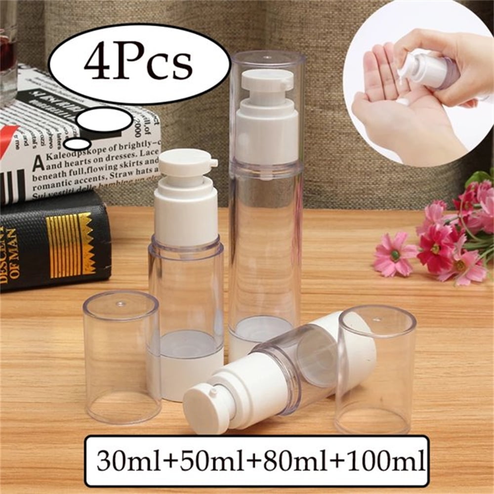 FNNMNNR 4pcs Portable Empty Refillable Clear Plastic Airless Vacuum ...