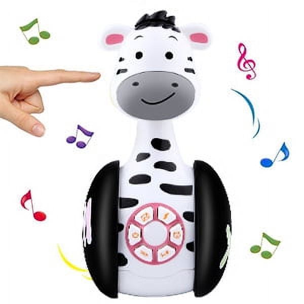 FNNMNNR Baby Rattle Toys,Baby Tumbler Toy with Music and LED Light Up ...