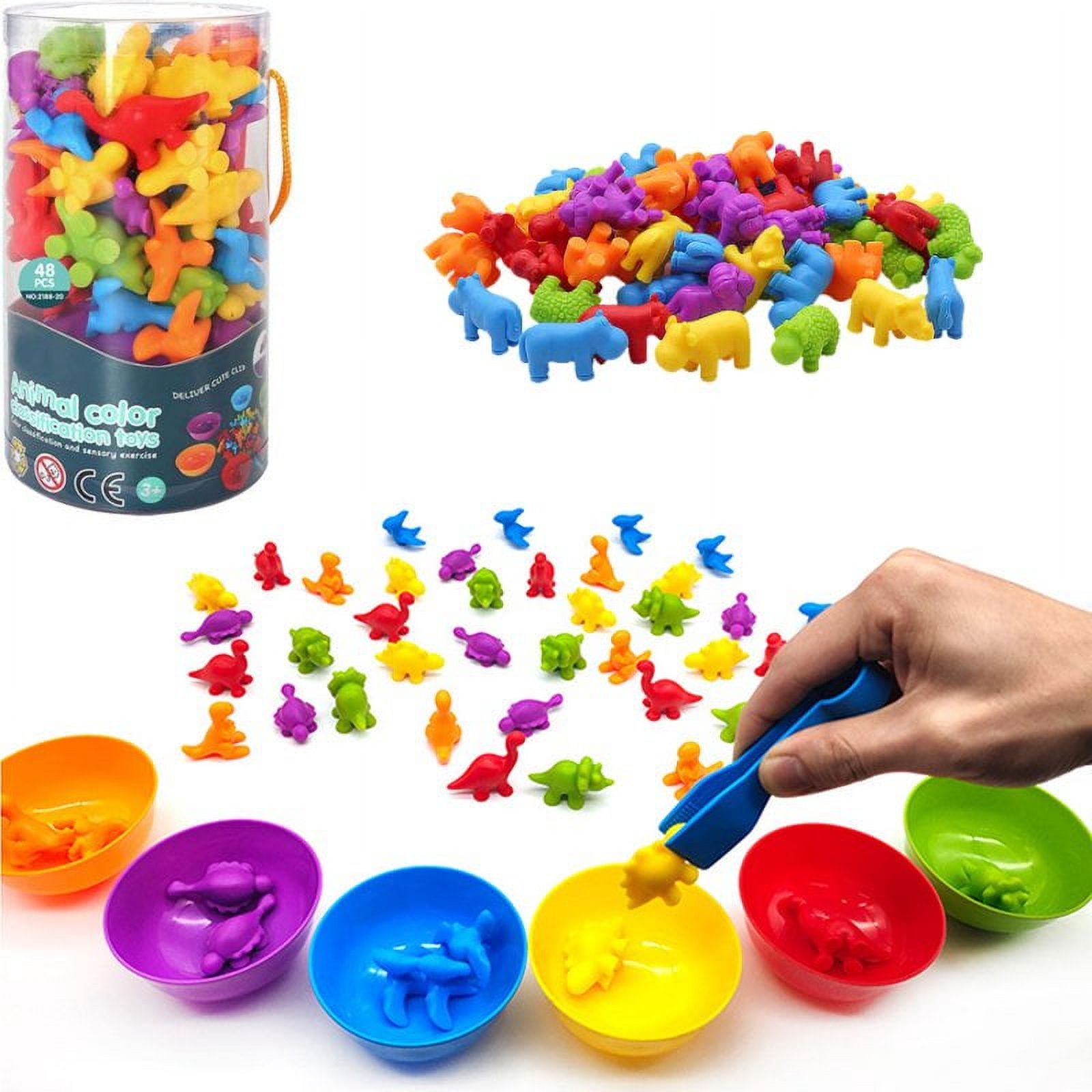 FNNMNNR Children‘s toy matching game animal car dinosaur rainbow ...