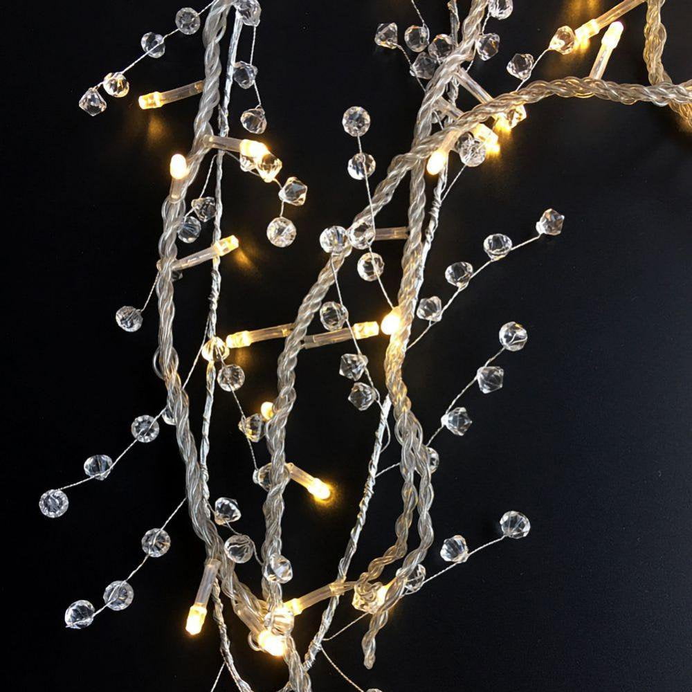 FNNMNNR Crystal Acrylic Gems Bead Garland Strands 4 Feet Hanging Clear ...