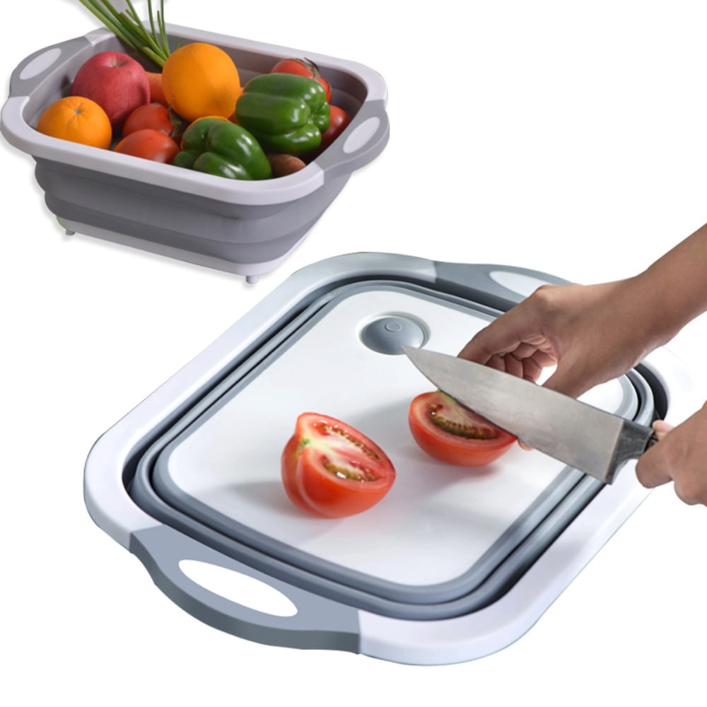 FNNMNNR Foldable Multifunction Chopping Board, Collapsible Dish Tub ...
