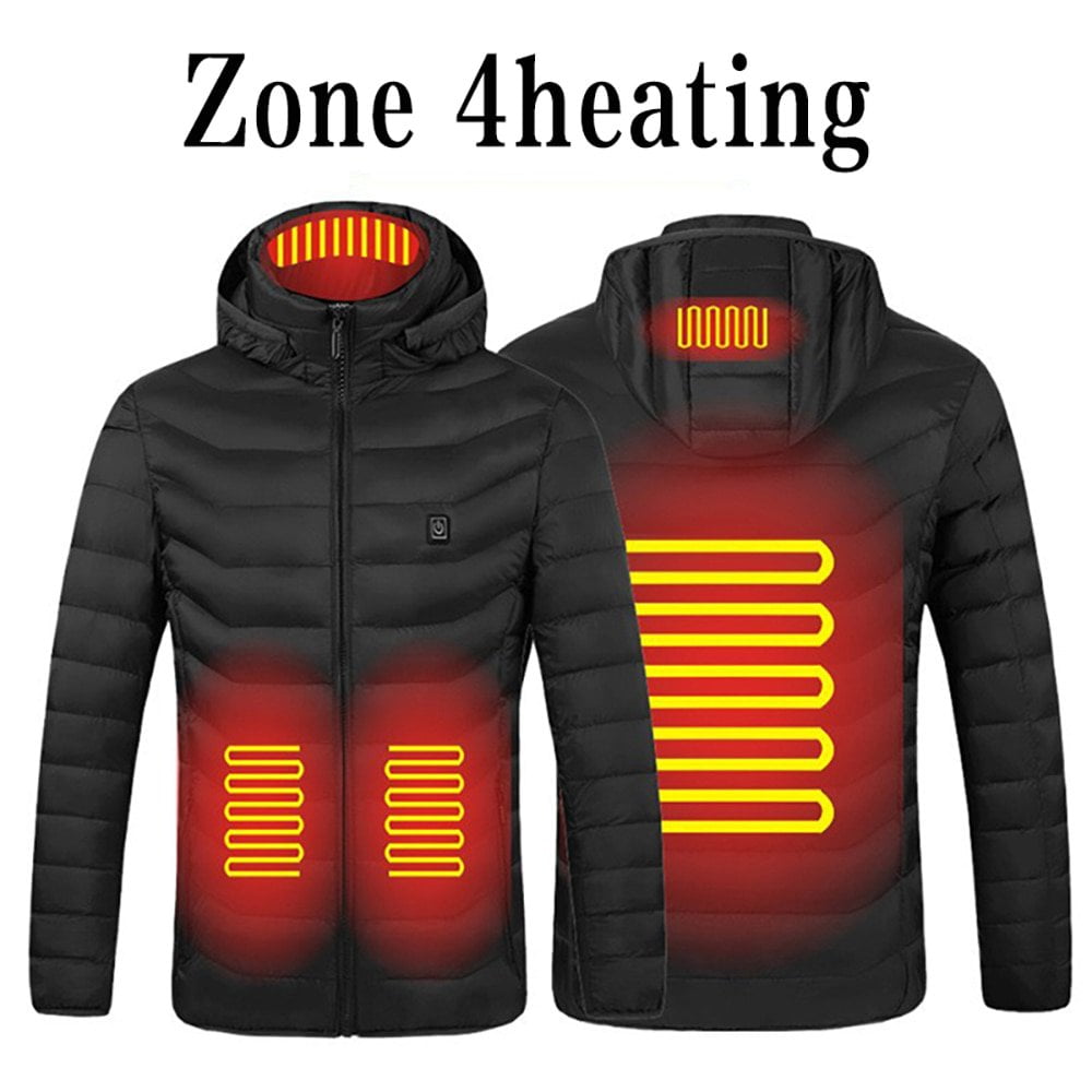 FNNMNNR Heated Jacket for Men Smart Electric Rechargeable Hooded ...