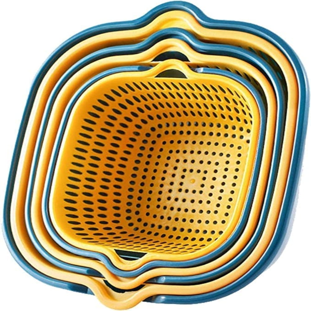 FNNMNNR Kitchen Strainer Set of 6, Double Layer Drain Basket, Double ...