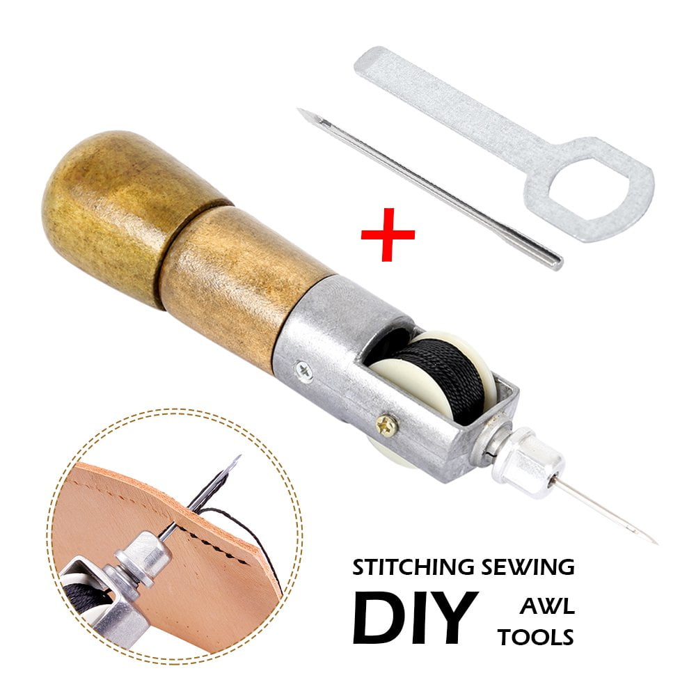 FNNMNNR Leather Sewing Awl Kit Hand Stitcher with Craft Accessories Set ...