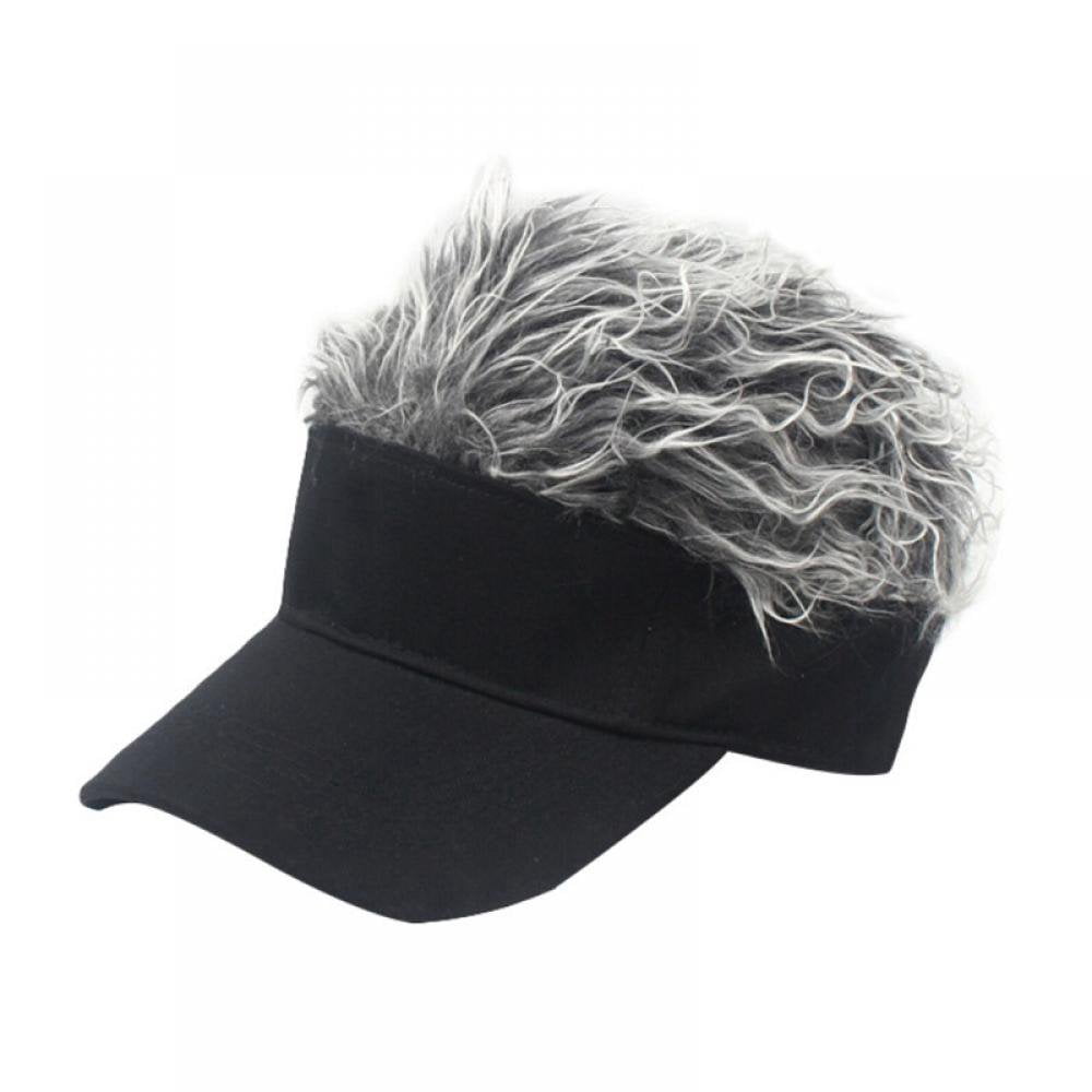 FNNMNNR Men Women with Fake Hair Wig Baseball Peaked Hat Cap Flair Hair ...